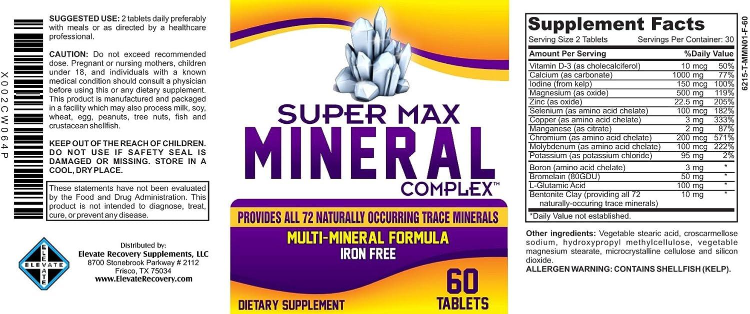 SuperMAX Multimineral Supplement | Iron-Free with 72 Trace Minerals ...