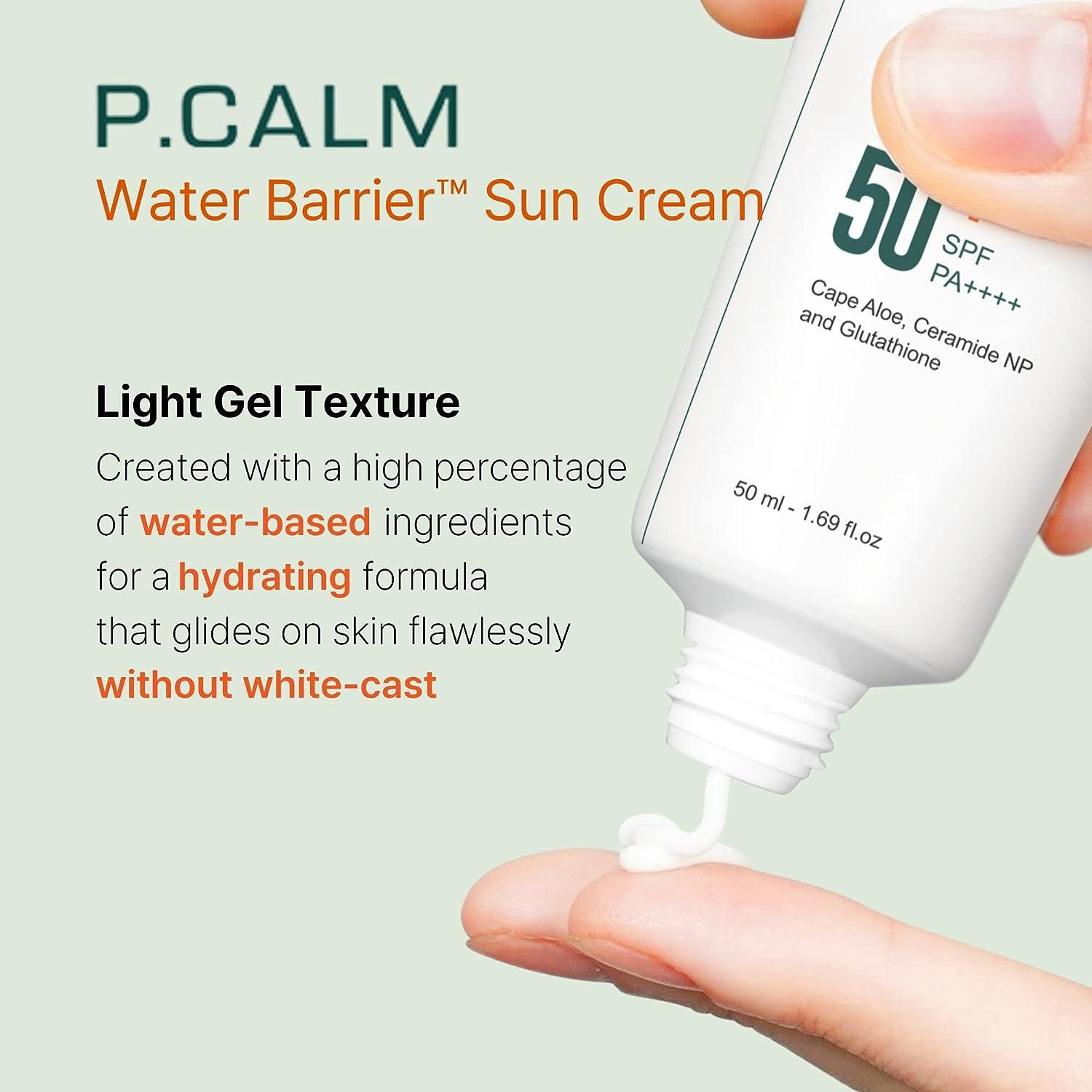 PCALM Water Barrier SPF 50+ PA++++ Sun Cream | Non-Greasy, Vegan, Reef ...