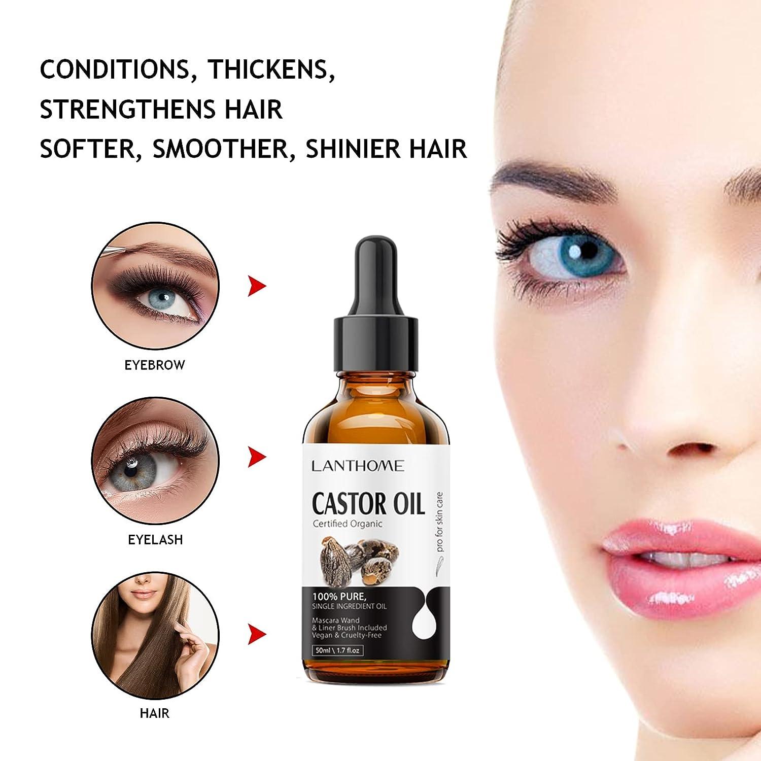 Lanthome Jamaican Black Castor Oil for Eyelashes & Eyebrows 1.7 fl.oz ...