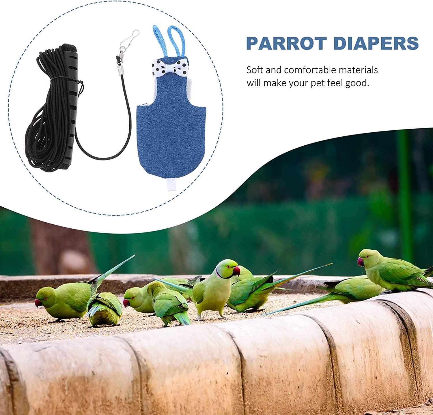 TEHAUX Bird Diaper Harness | Parrot Flight Suit | Cockatiel Costume ...