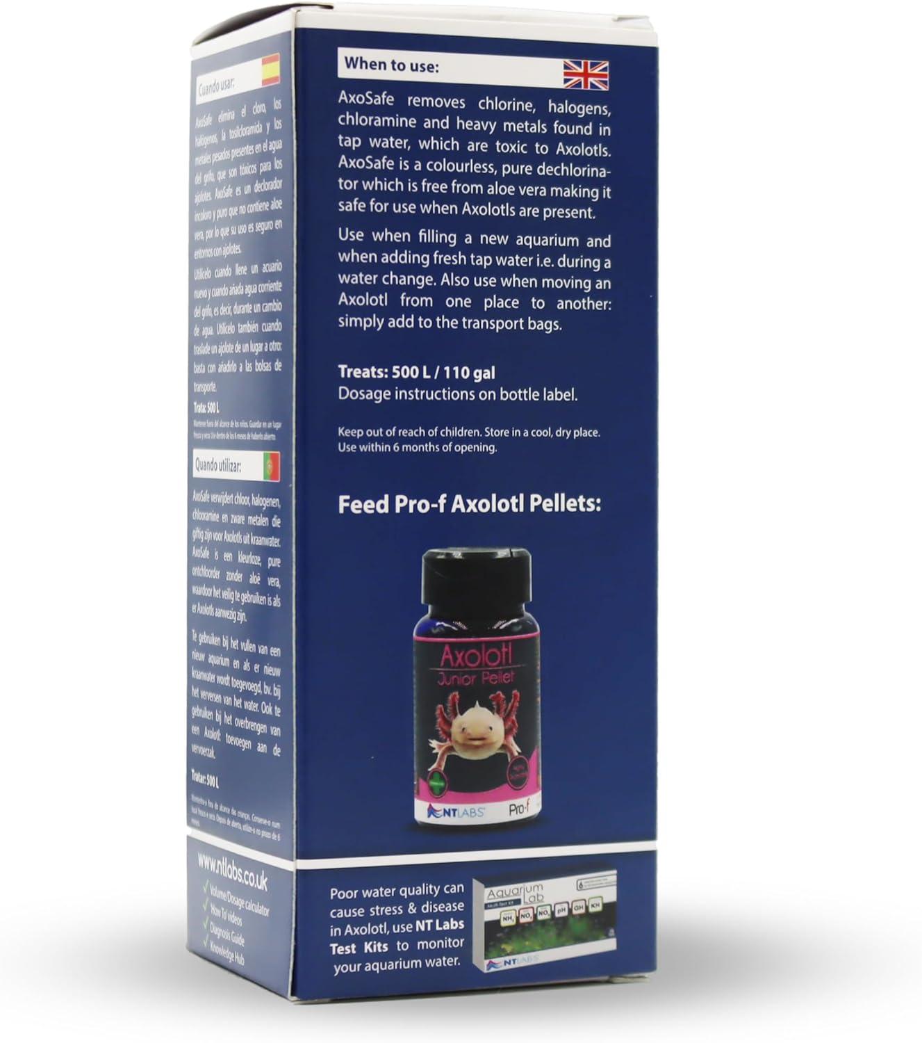 NT Labs AxoSafe For Axolotl Aquariums Removes Chlorine Halogens ...