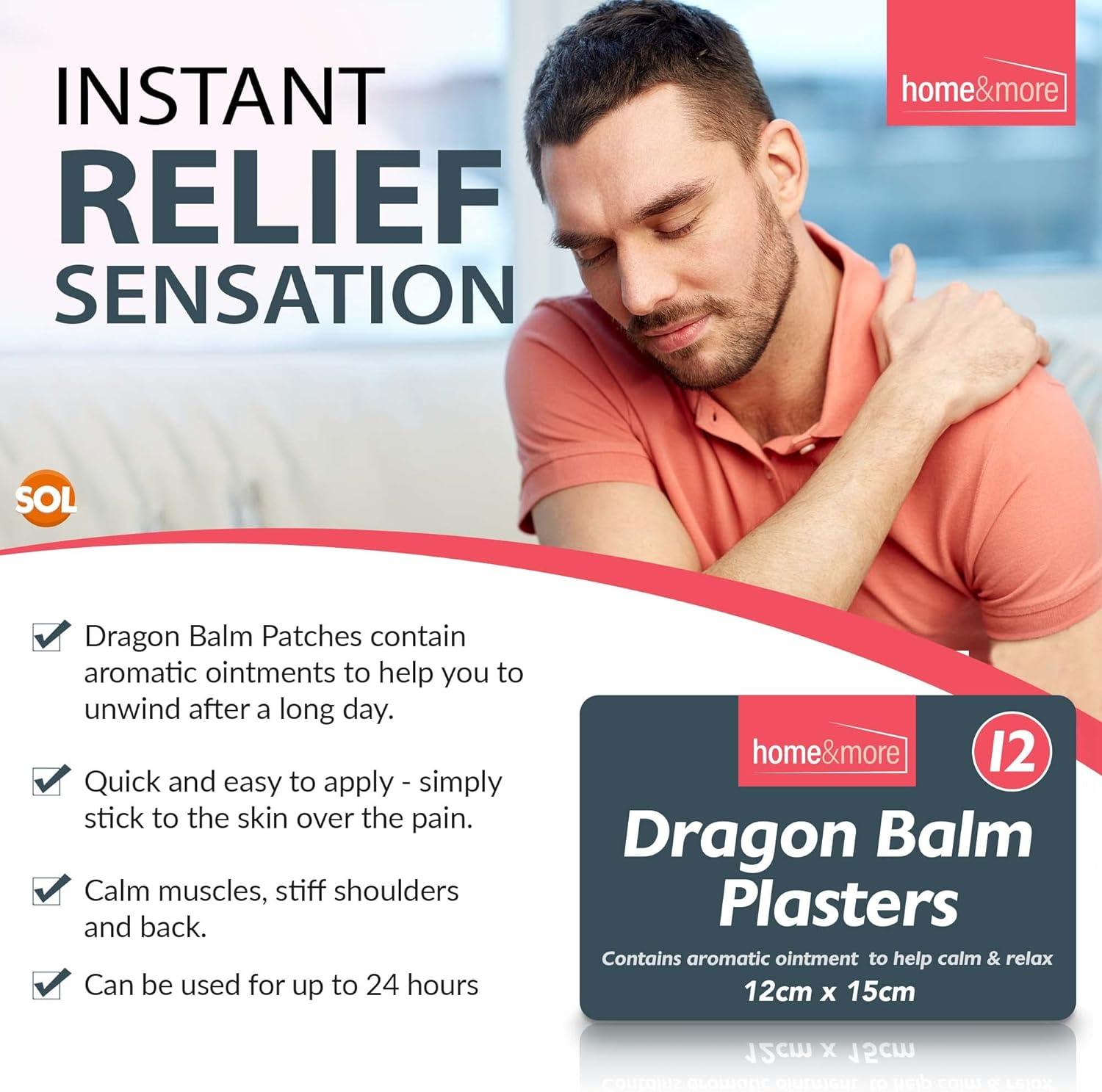 12pk Dragon Balm Plasters | Adhesive Heat Patches for Back, Neck ...