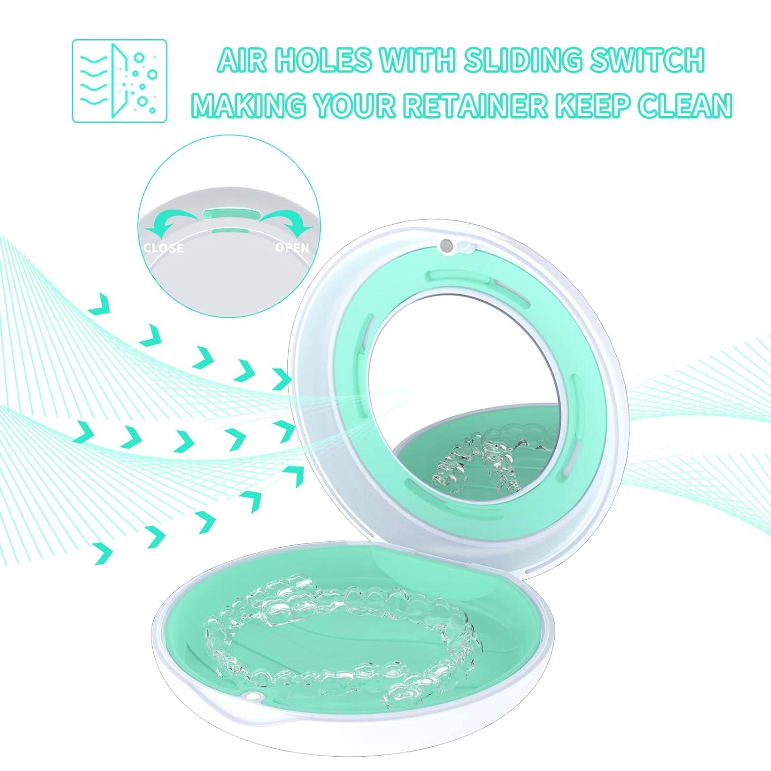 Cute Retainer Case with Mirror | Adjustable Vent Holes | Solid ...