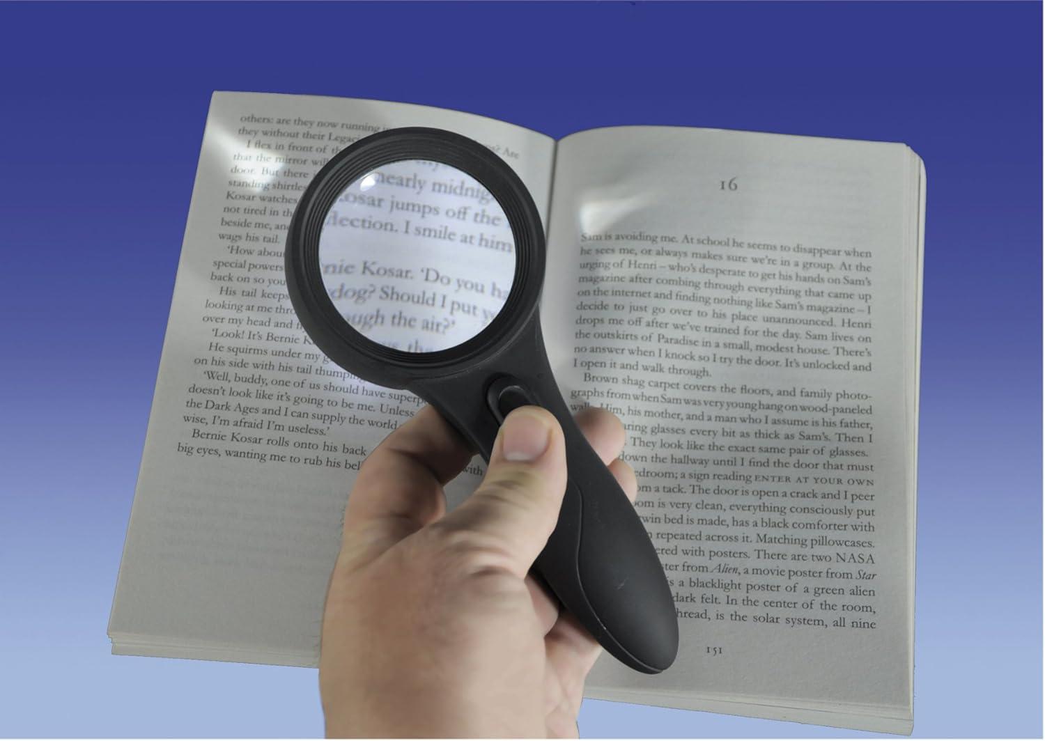 Aidapt Handheld 4X (400%) Magnifying Glass with LED Lights for Reading ...
