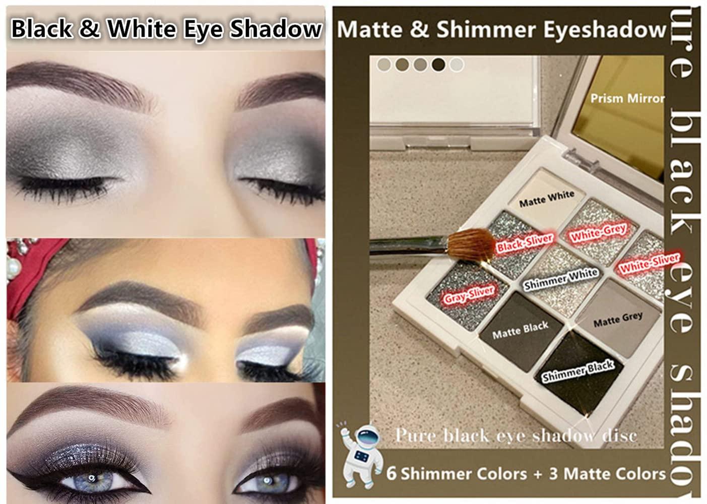 Go Ho Black Grey White Smokey Eyeshadow Palette - 9 Matte & Shimmer ...