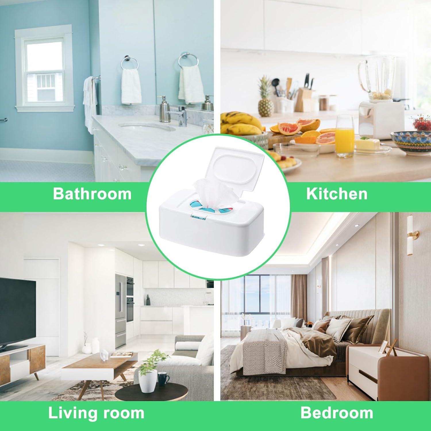 Funmo 2 pcs Wet Wipe Dispenser Box with Lid - For Home, Office, and Car ...