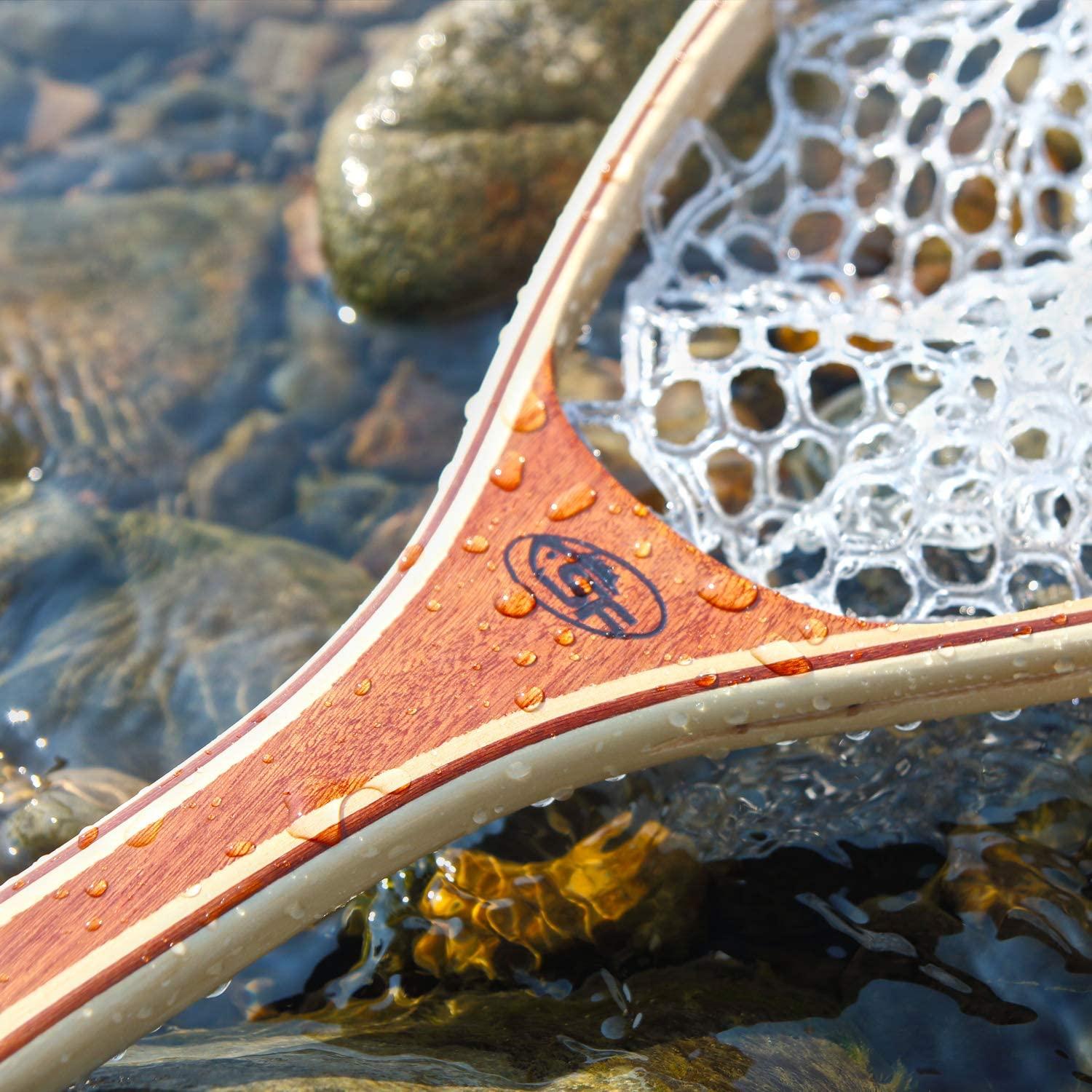 SF Fly Fishing Landing Net Soft Rubber Mesh Trout Net Catch and Release ...