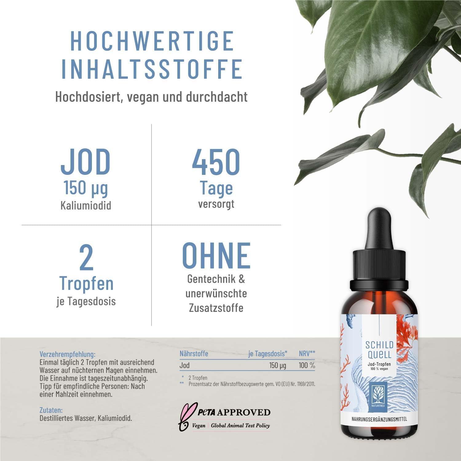 Iodine Drops High-Dose 150 g - 50ml Vegan & Non-Alcoholic | Schild ...