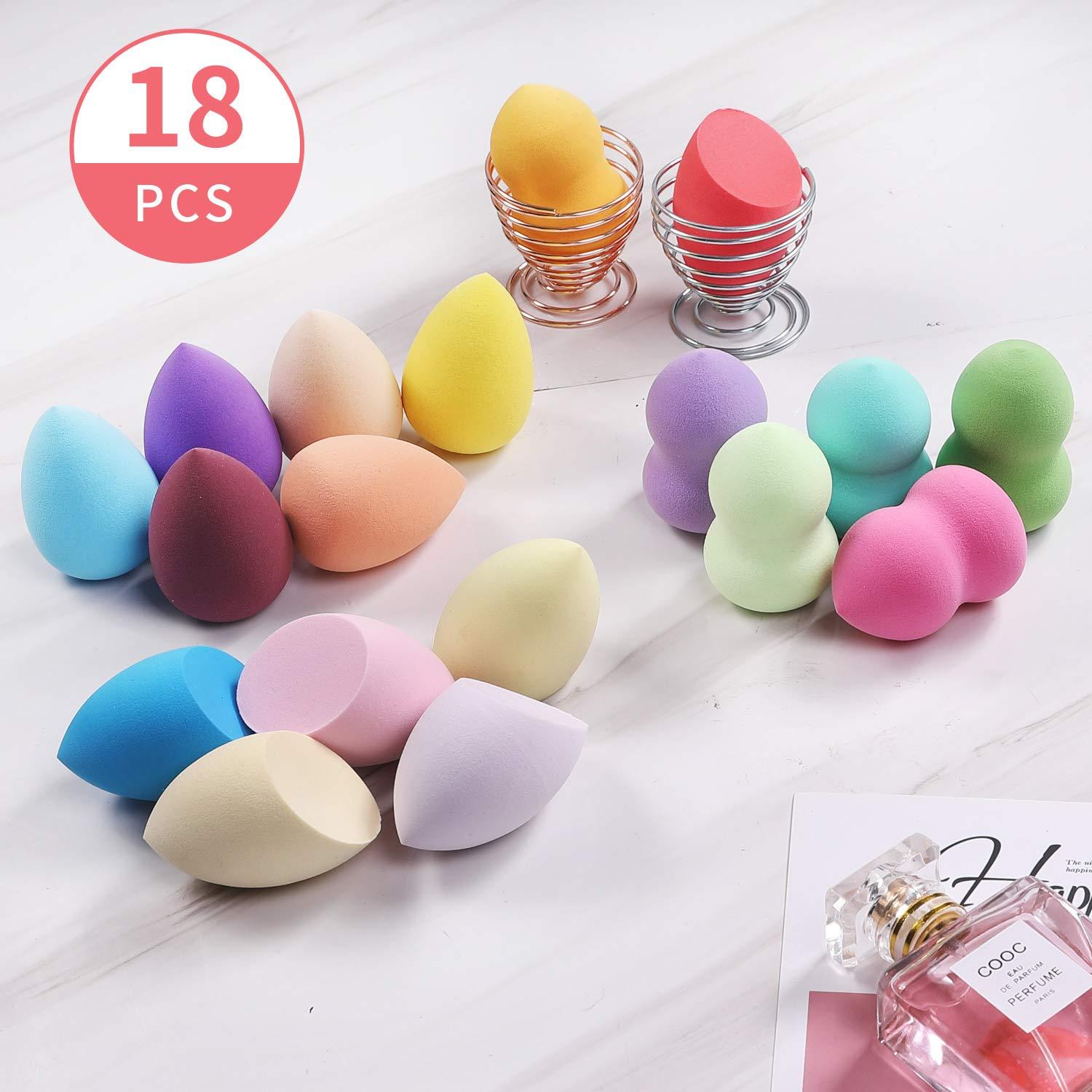 18 Pcs Makeup Sponge Set with Egg Sponge Holder Stand - Ideal for ...