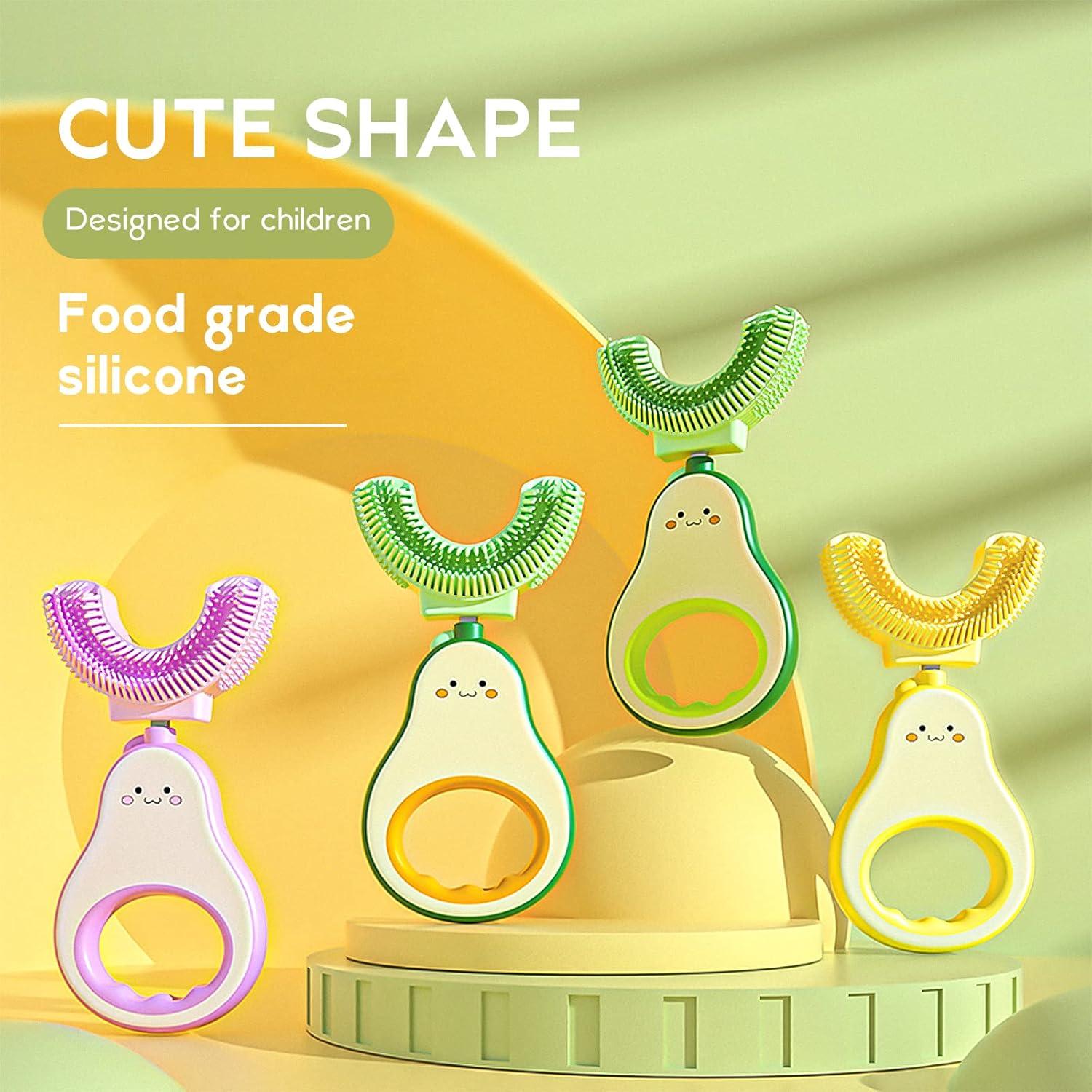 Runmei U-Shaped Silicone Toothbrush for Kids - 360 Surround Brush for ...