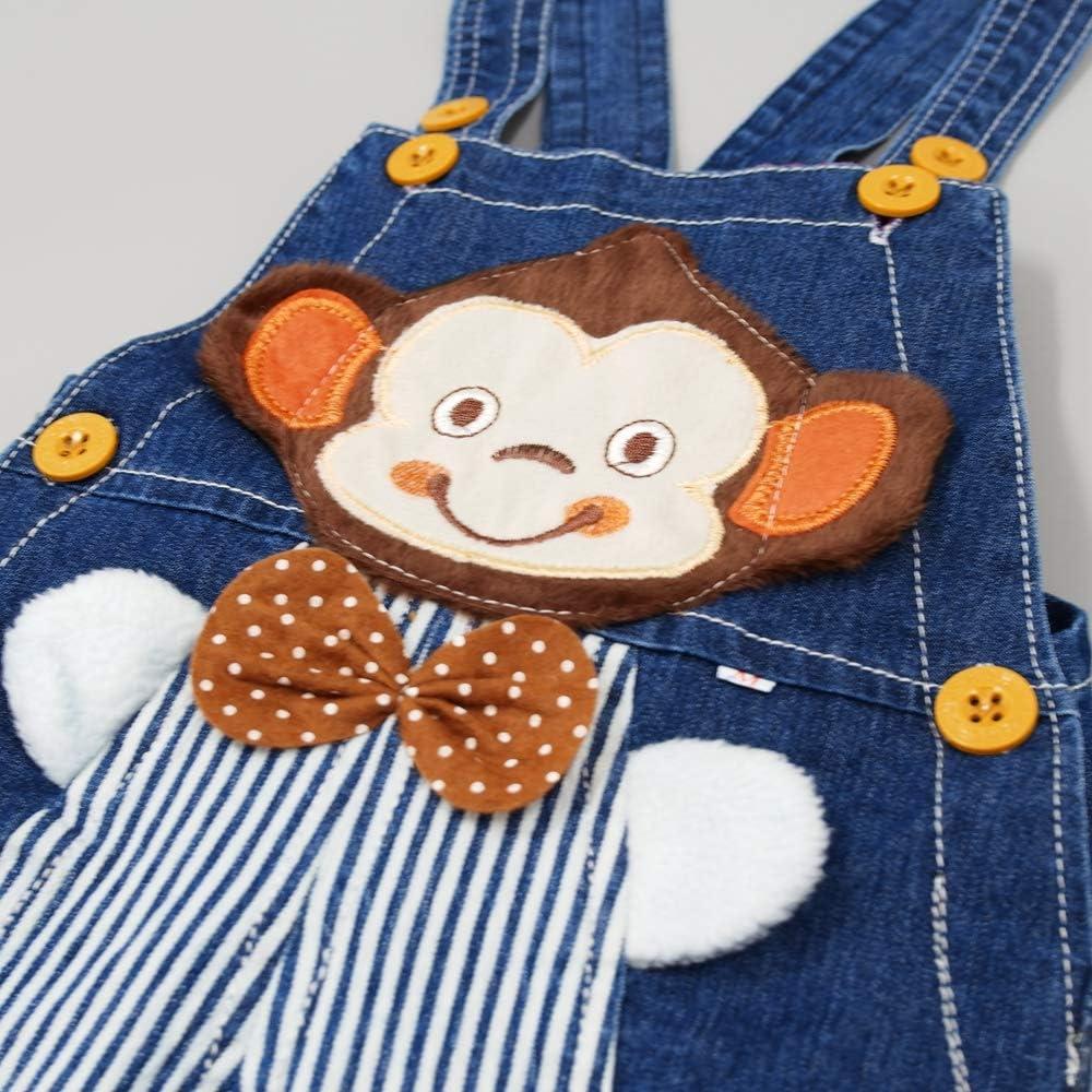 KIDSCOOL SPACE Baby Girl Jean Overalls with 3D Bunny | Toddler Denim ...