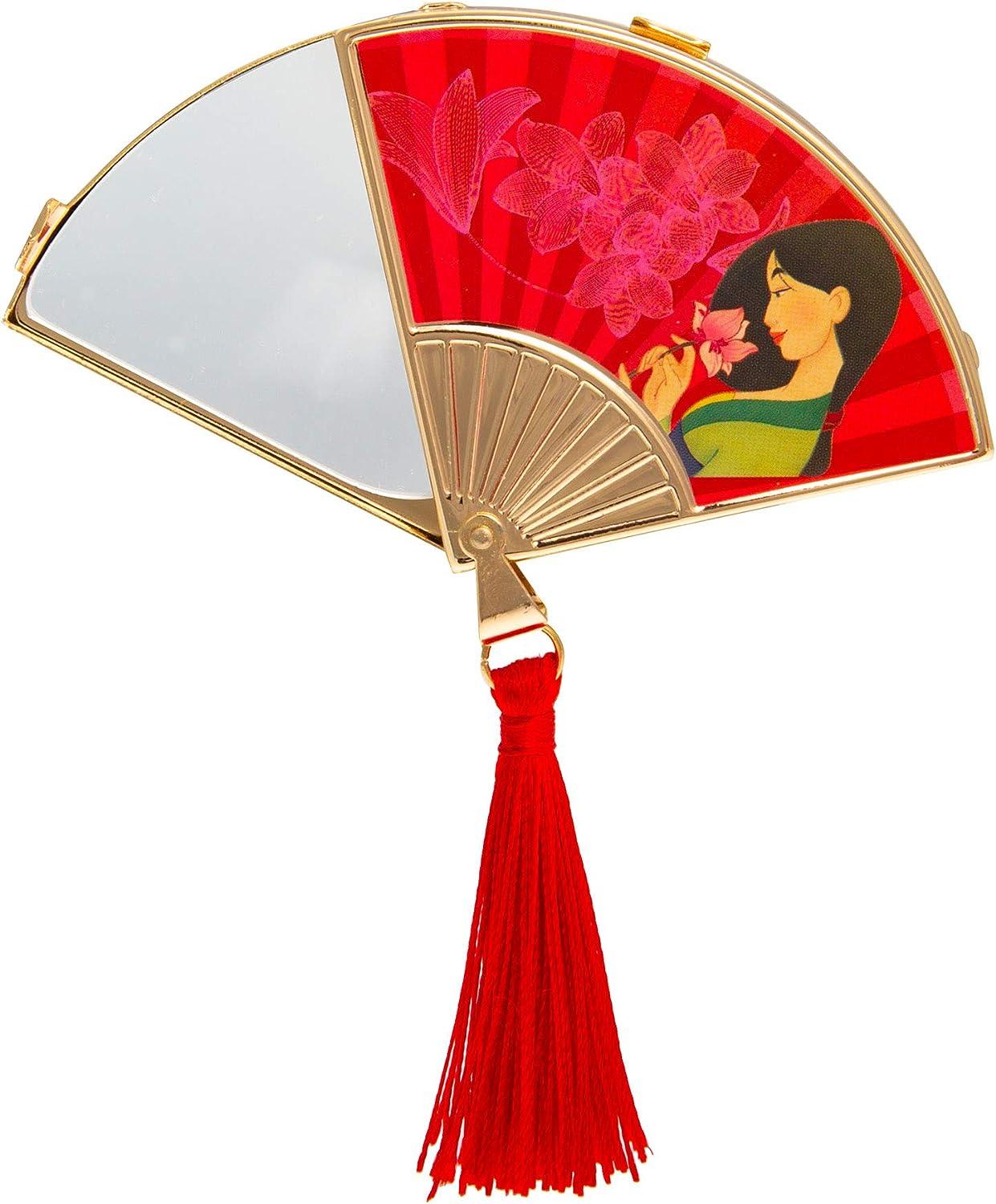 Disney Mulan Compact Mirror - Vibrant Red Blooms Fan Design with ...