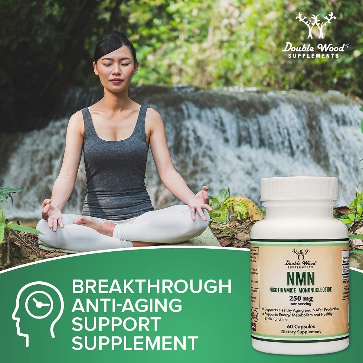 NMN Supplement 250mg Per Serving (60 Capsules) | Stabilized Form | Boost NAD+ Levels | Third ...