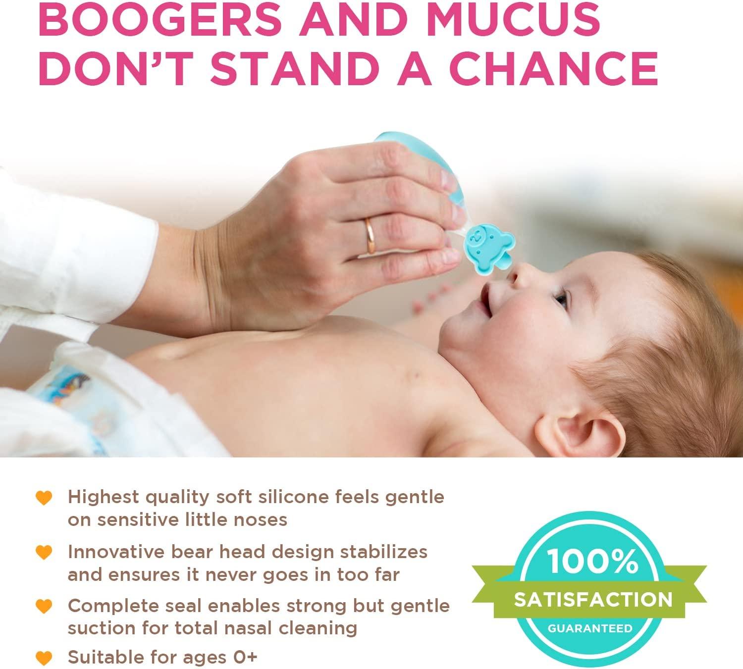 Oogiebear Bear Pair - Safe Baby Booger Cleaner & Nose Sucker | BPA Free ...