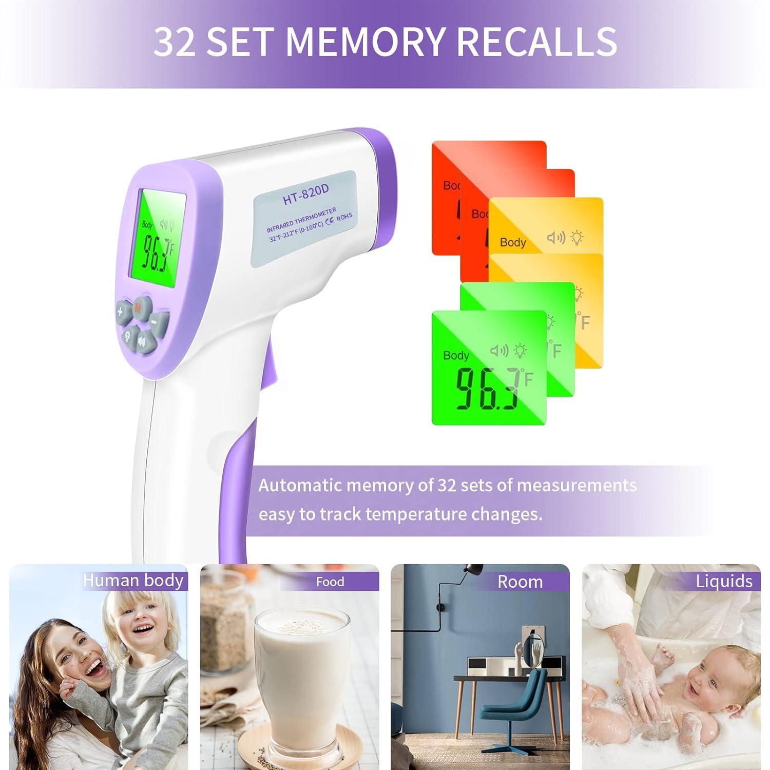 Touchless Infrared Forehead Thermometer - Accurate Digital Thermometer ...