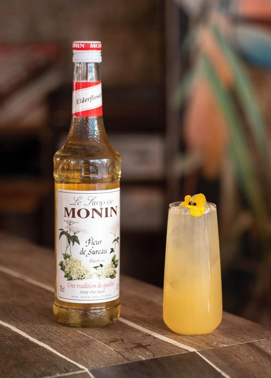 MONIN Premium Elderflower Syrup 700ml - Vegan-Friendly & Allergen-Free ...