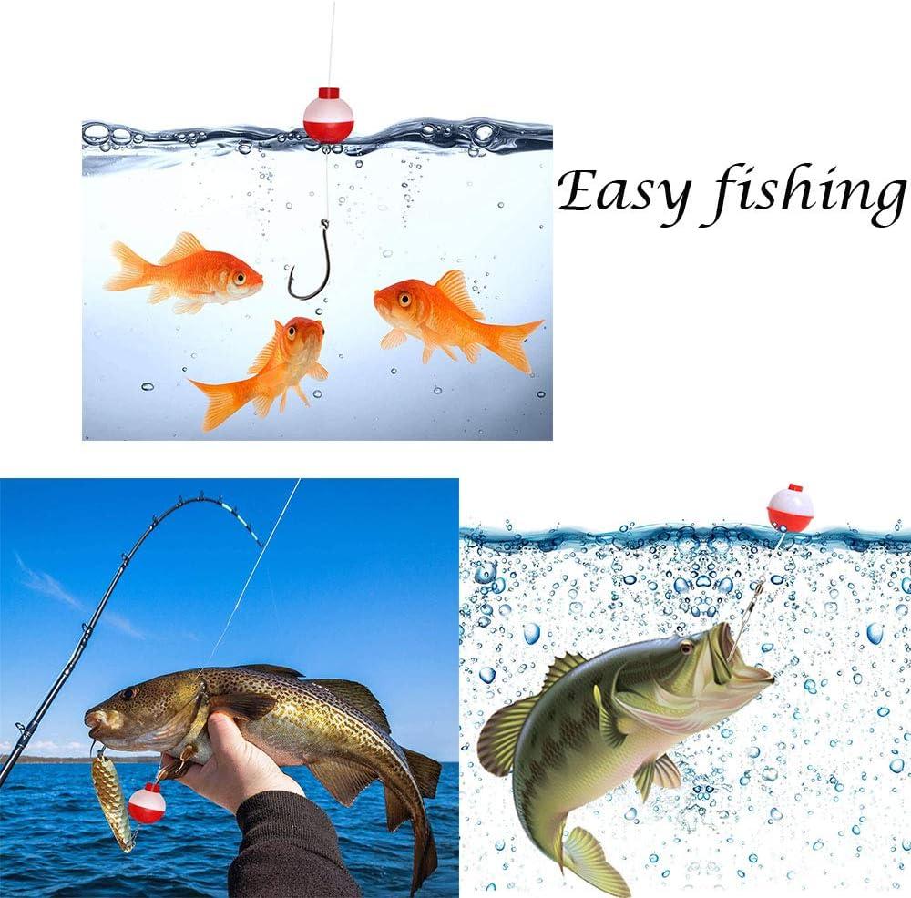 WUYUEJXI Fishing Bobbers Assortment - 16 Red and White Bobbers for ...