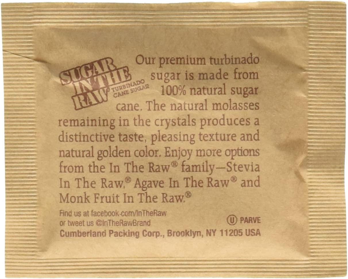 Raw Natural Cane Sugar Packets - 16 oz, 100 Packets | Ideal for On-the ...