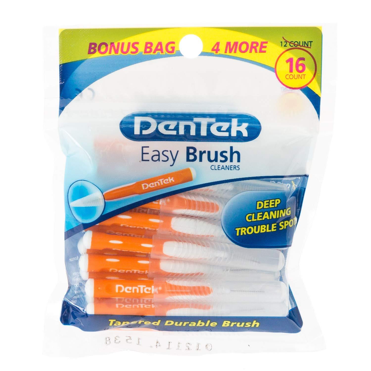 Dentek Easy Brush Interdental Brushes ISO2/0.5mm - 16 Count (Pack of 1) - Remove Food and Plaque ...