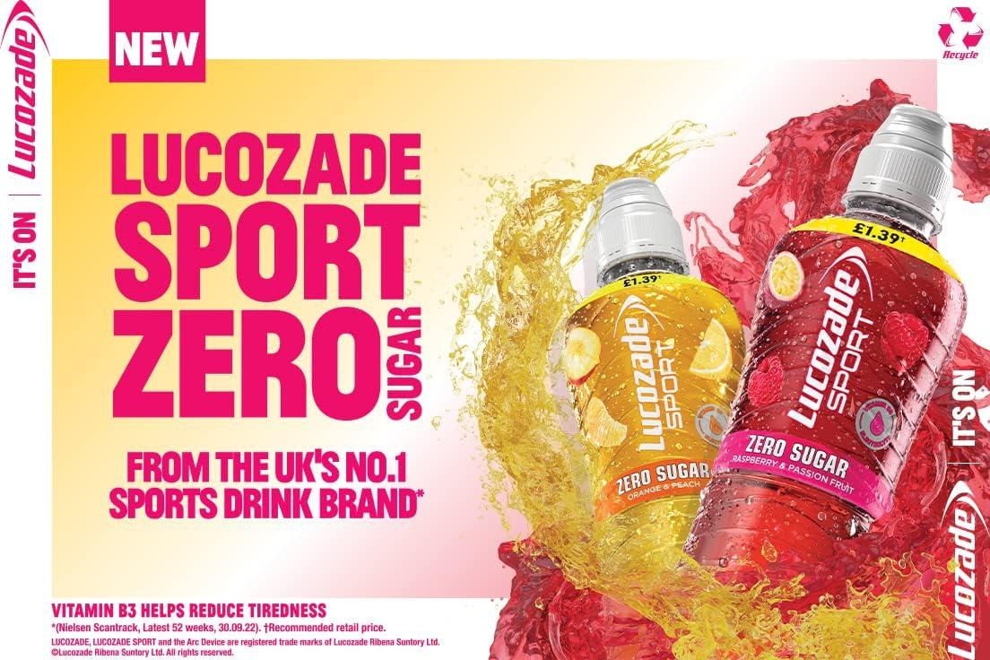 Lucozade Sport Energy Drink 12x500ml (Zero No Sugar Raspberry ...
