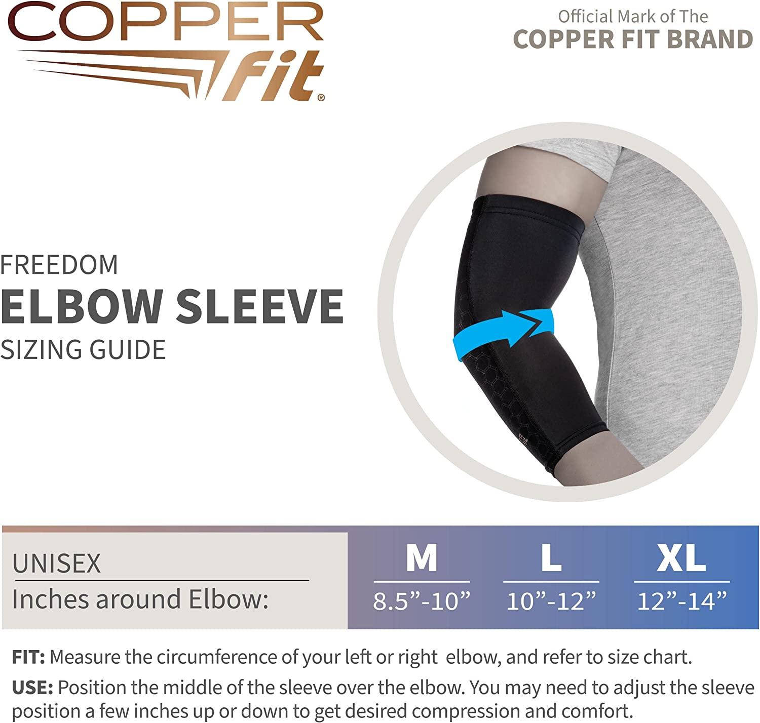 Copper Fit Freedom Elbow Compression Sleeve - Size Medium | Pain Relief ...
