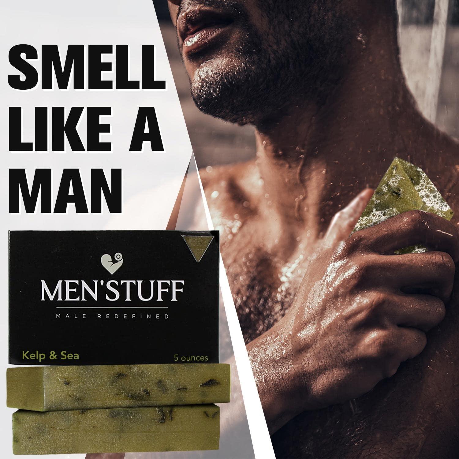 Kobochon Men'Stuff Natural Body Wash Bar Soap for Men - Kelp & Sea Soap ...