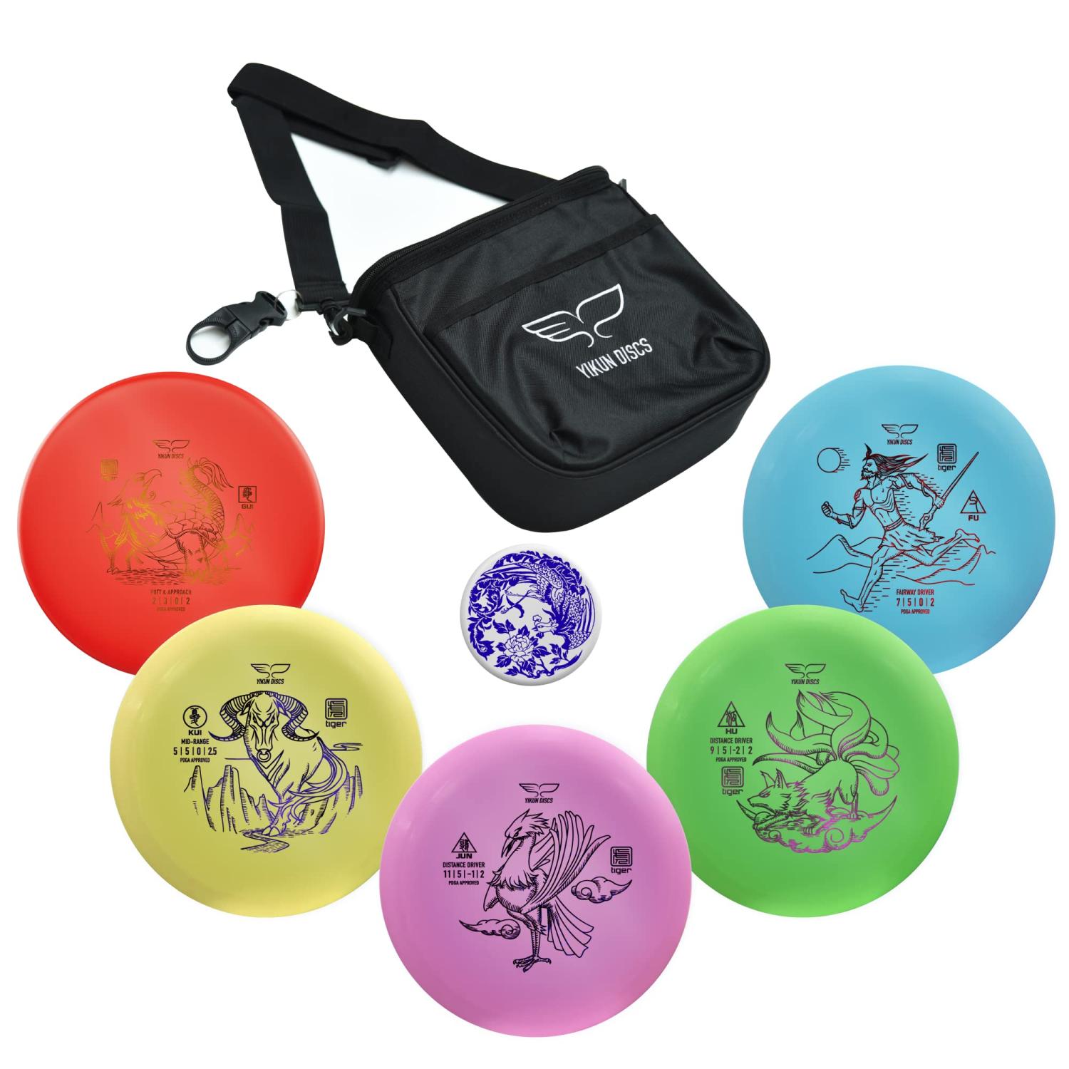 Yikun Disc Golf Starter Set | PDGA Approved Beginners Discs Golf Set 7 ...