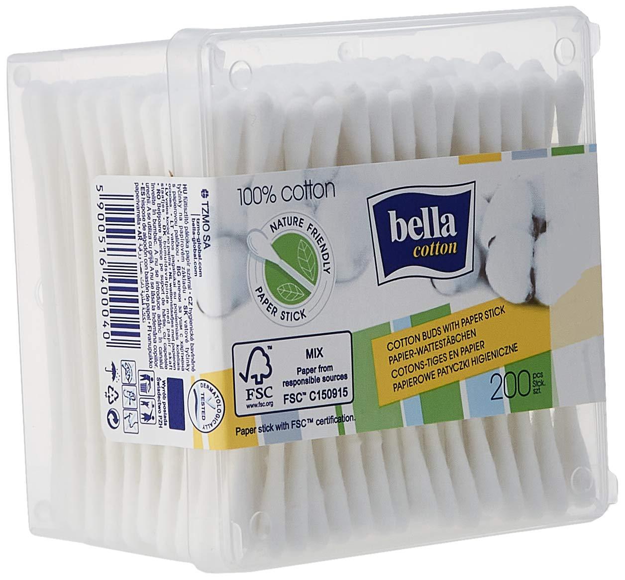 200 Piece Box of Bella Cotton Buds: Soft and Gentle Ear Cleaning | Buy ...