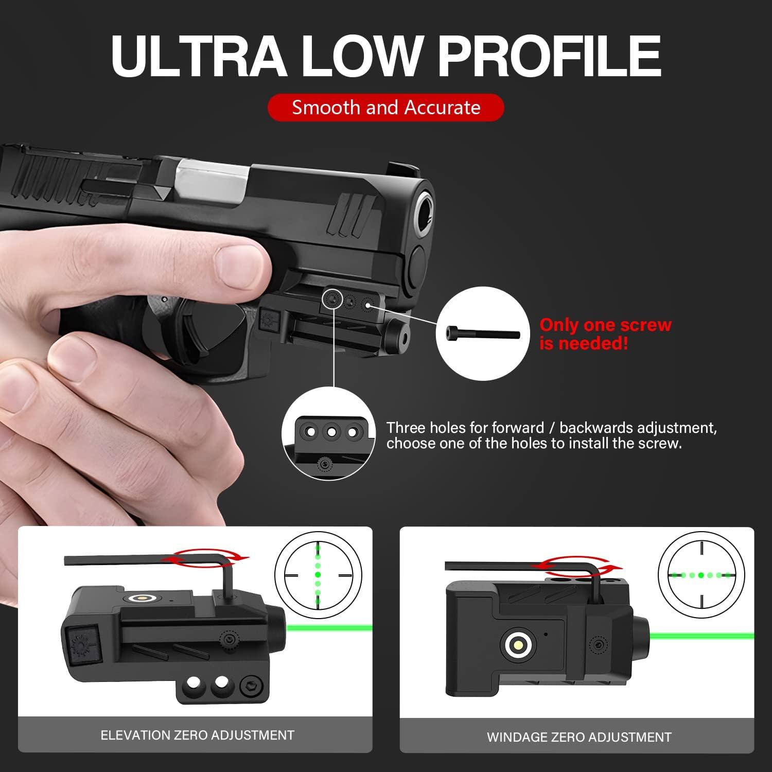 SOLOFISH Magnetic Rechargeable Green Blue Red Beam for Pistol Handgun ...