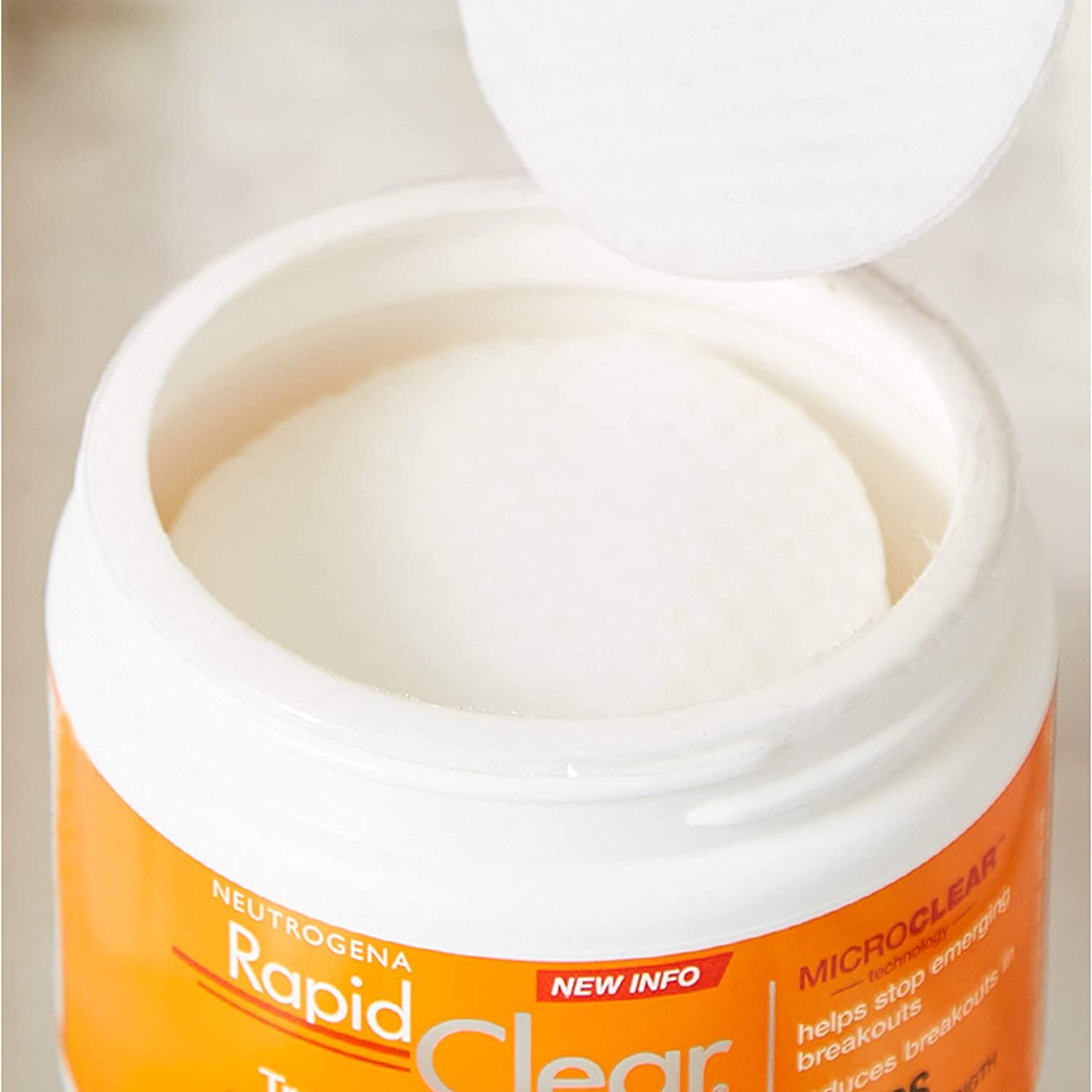 Neutrogena Rapid Clear Maximum Strength Acne Face Pads with 2% ...