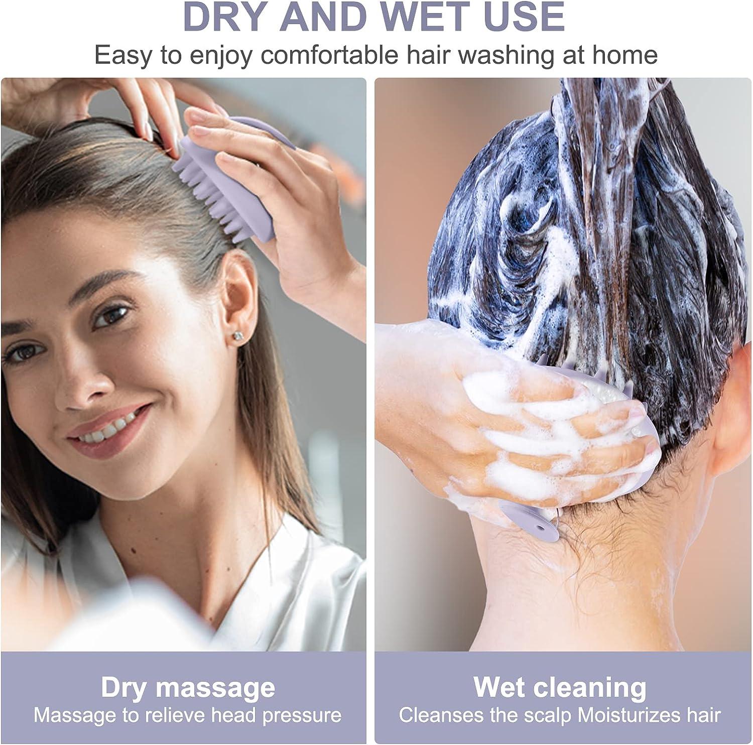 AONCO Scalp Massager Shampoo Brush - Soft Silicone Bristles for Dandruff Removal & Hair Growth ...