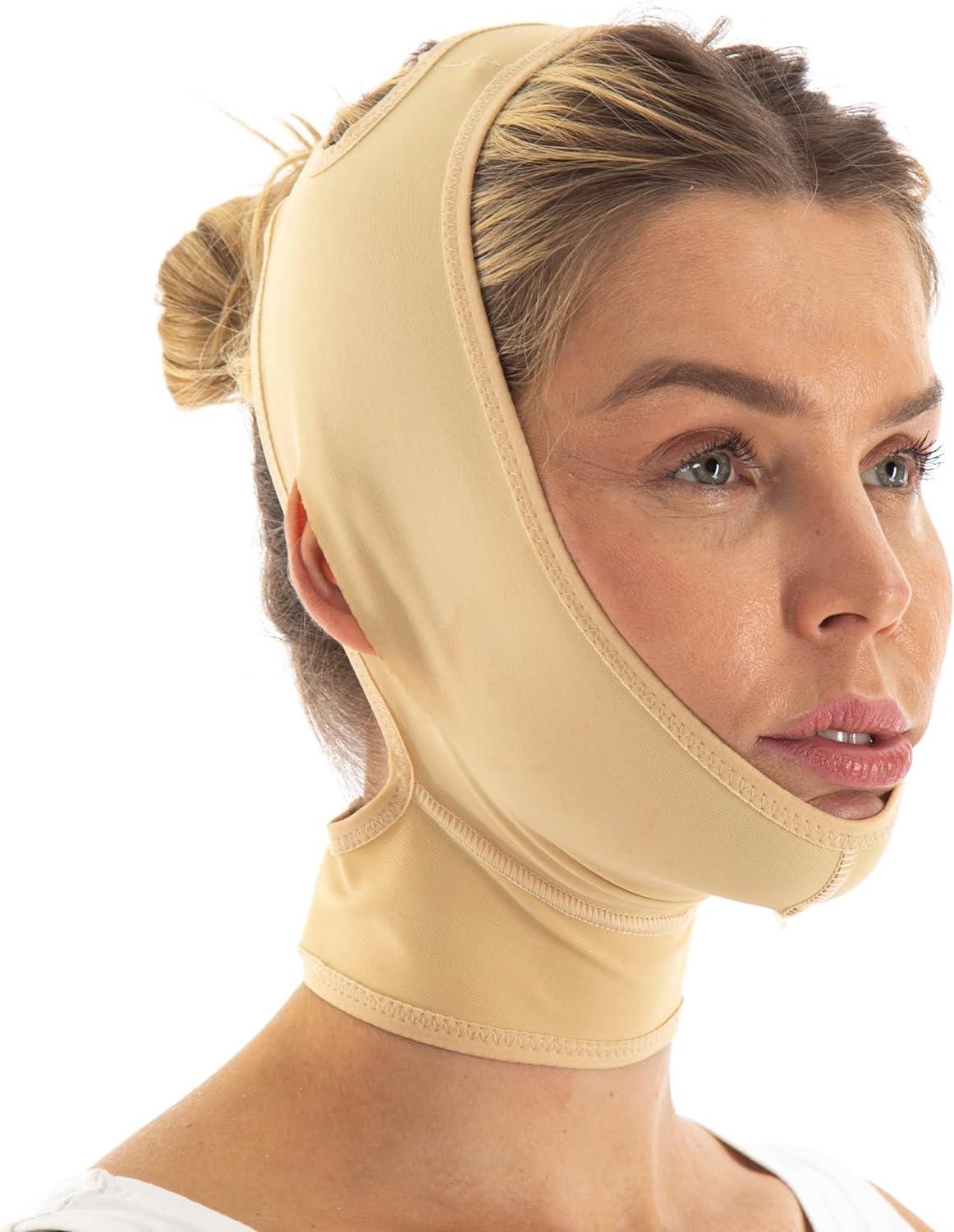 Post Surgery Neck & Chin Compression Garment Bandage | Face Slimmer ...