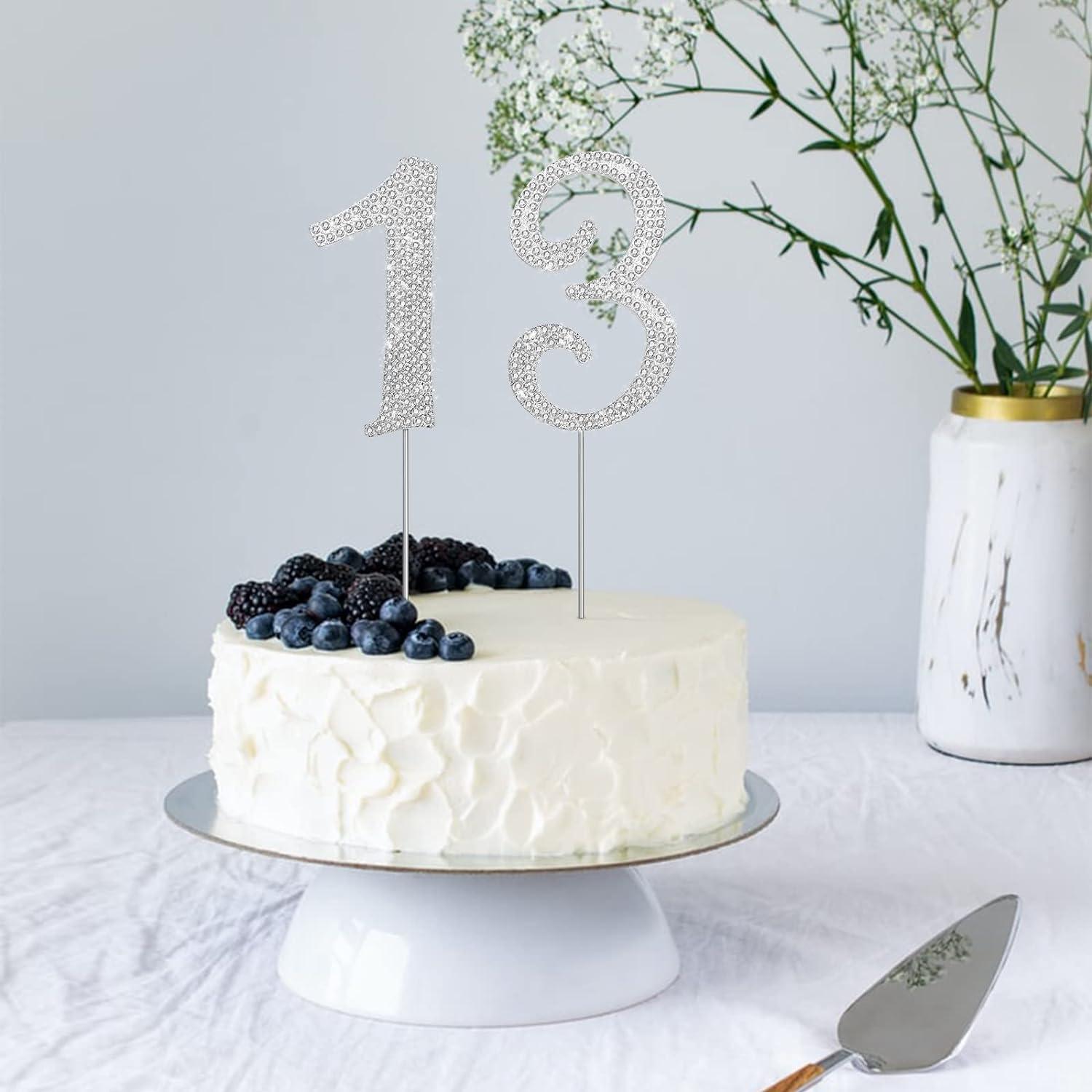 KINBOM Number Cake Topper 4inch Birthday Cake Toppers Numbers Metallic ...