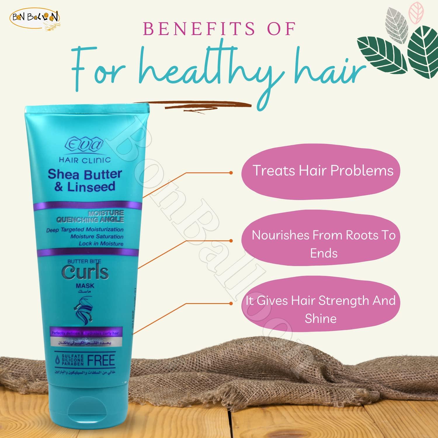 Eva Hair Clinic Curls Mask: Shea Butter & Linseed (6.76 oz) - Intense ...