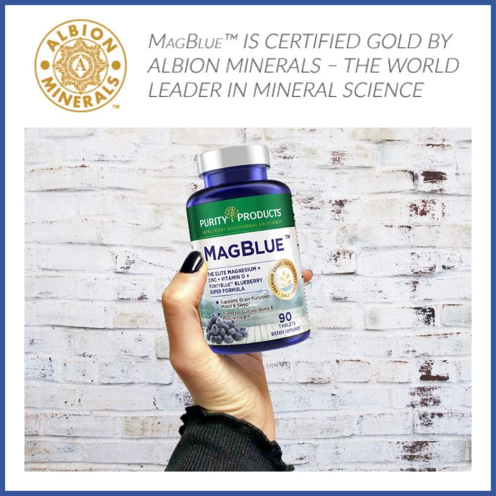 MagBlue Magnesium Bisglycinate Buffered Tablets - 90 Count by Purity ...