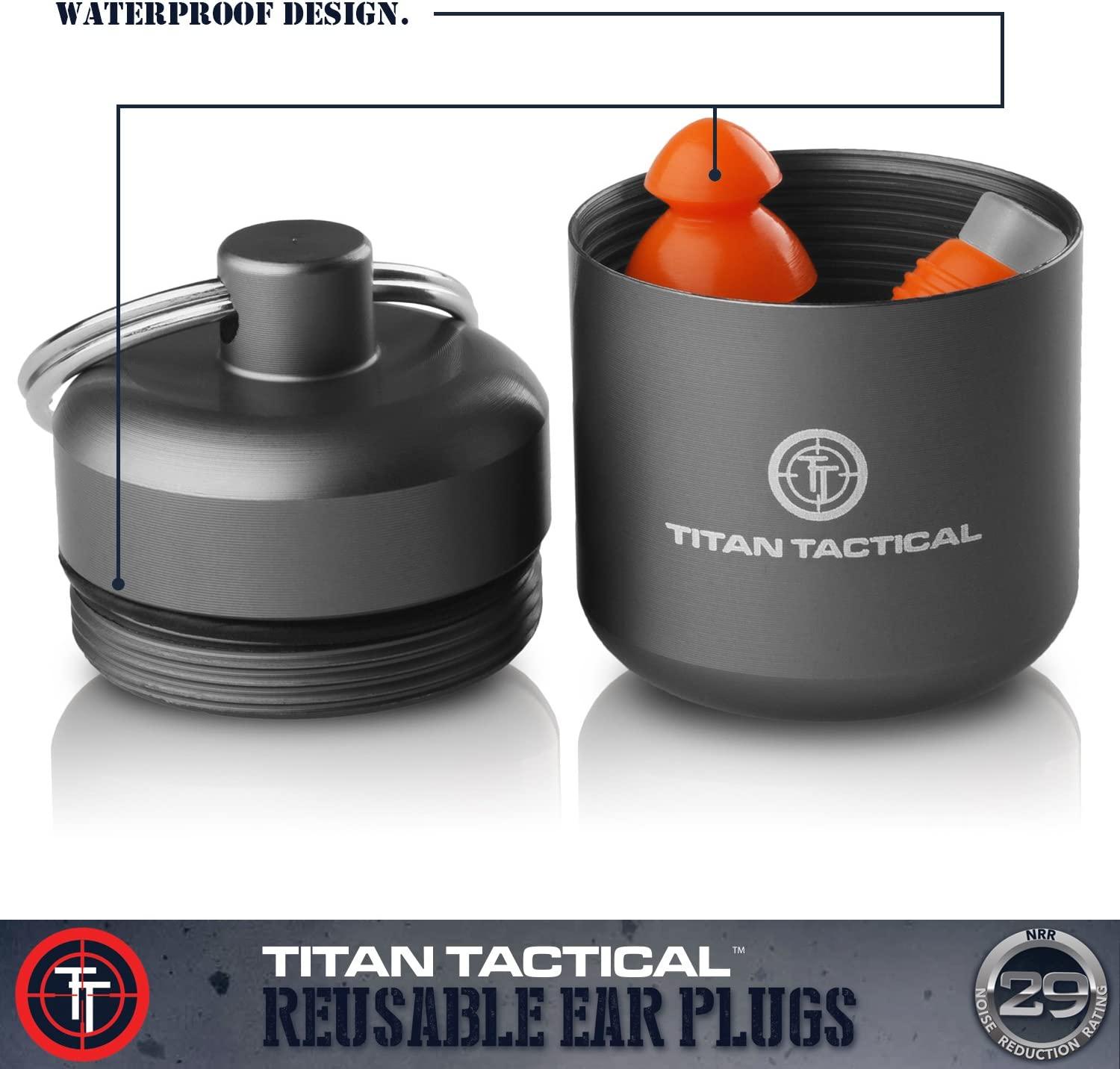 Titan Tactical 29NRR Reusable Shooting Ear Plugs with Noise Filter in ...