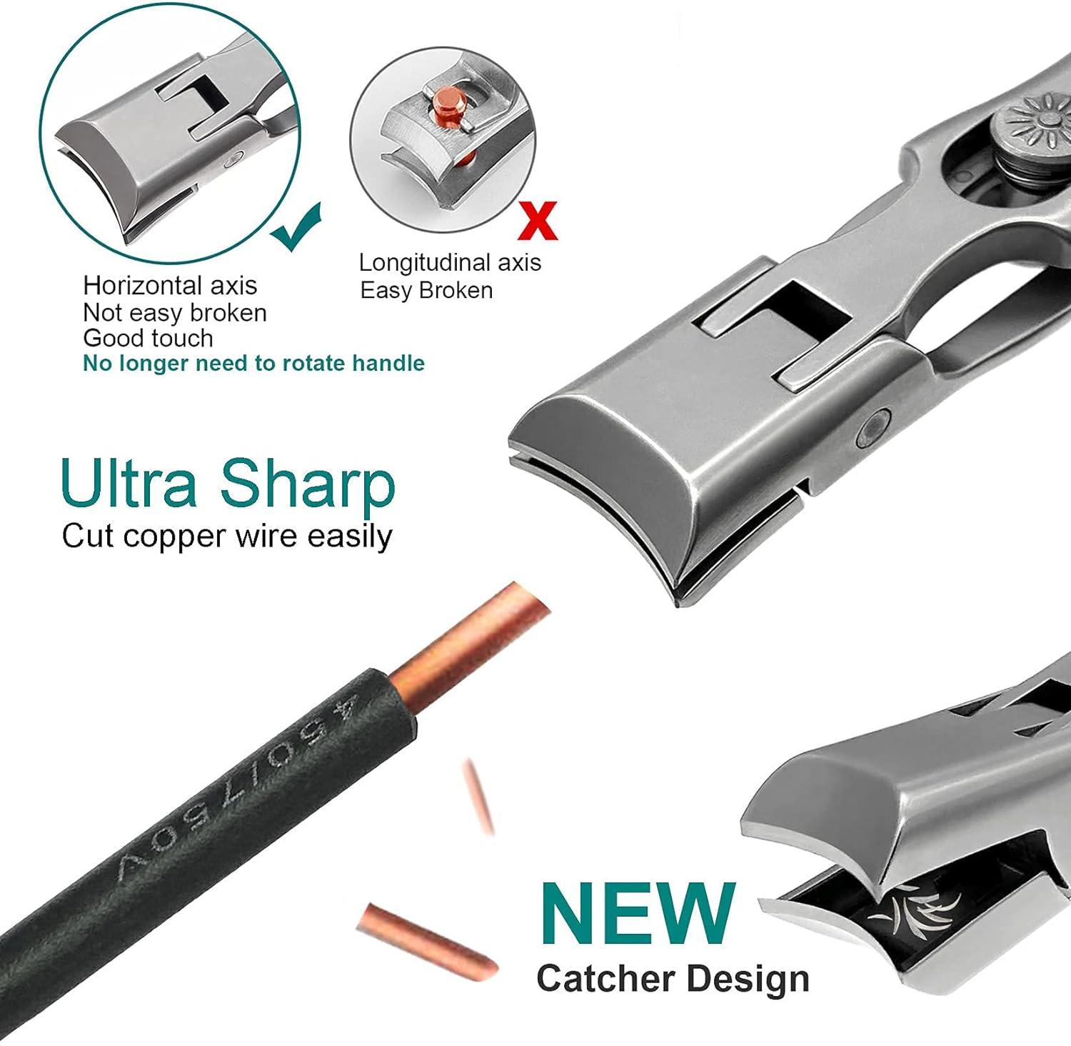 VOGARB Heavy Duty Nail Clippers for Thick Nails with Safety Lock - Wide ...