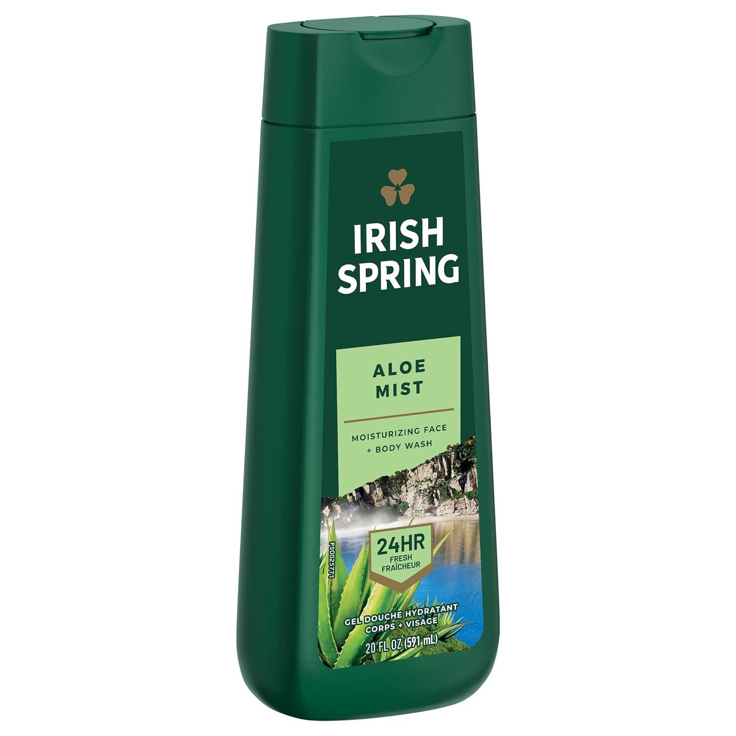 Irish Spring Men's Body Wash Shower Gel Aloe Mist 20 Oz 4 Pack Aloe ... Irish Spring Men's Body Wash Shower Gel Aloe Mist 20 Oz 4 Pack Aloe ...