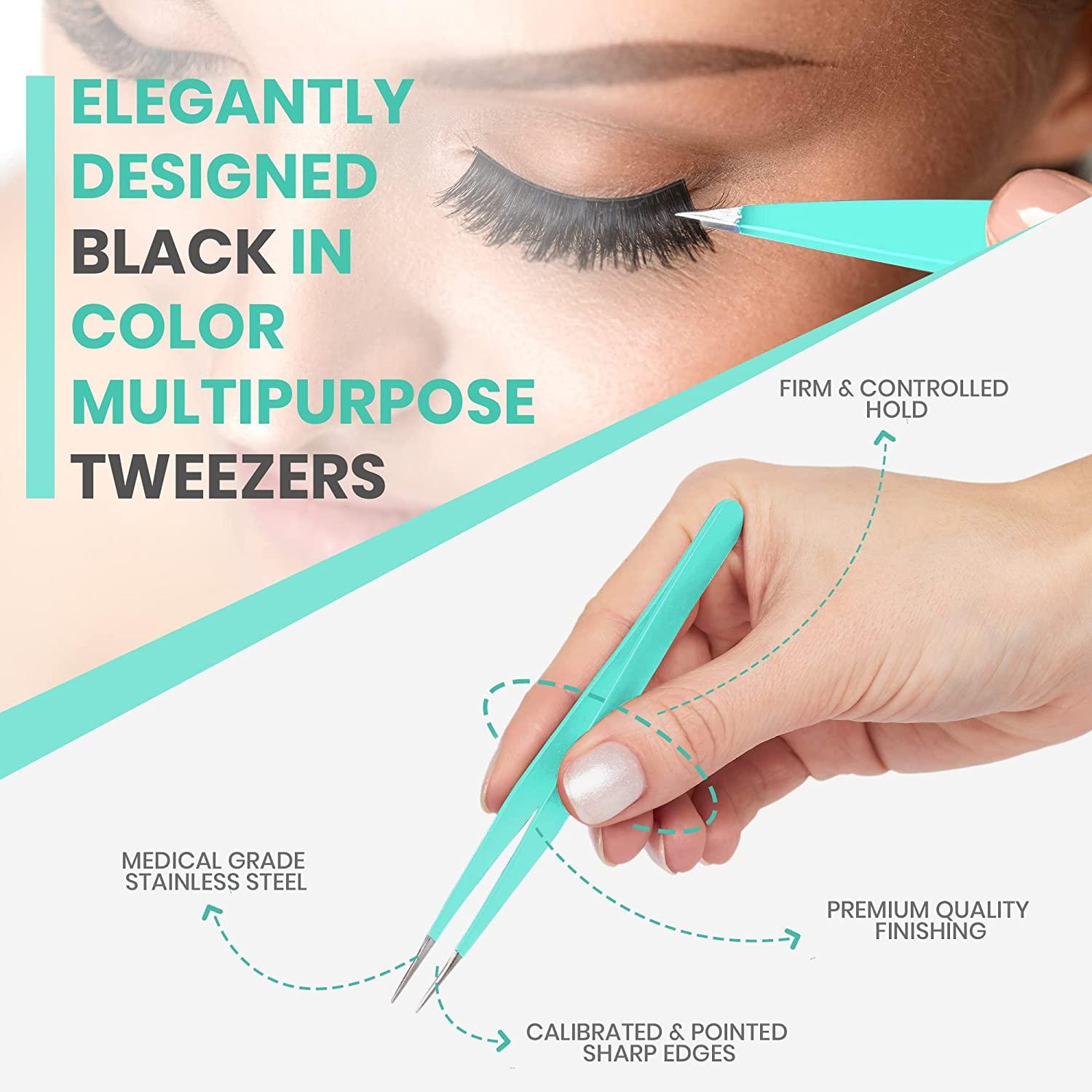 Utopia Care 4-Piece Stainless Steel Tweezers Set for Ingrown Hair ...