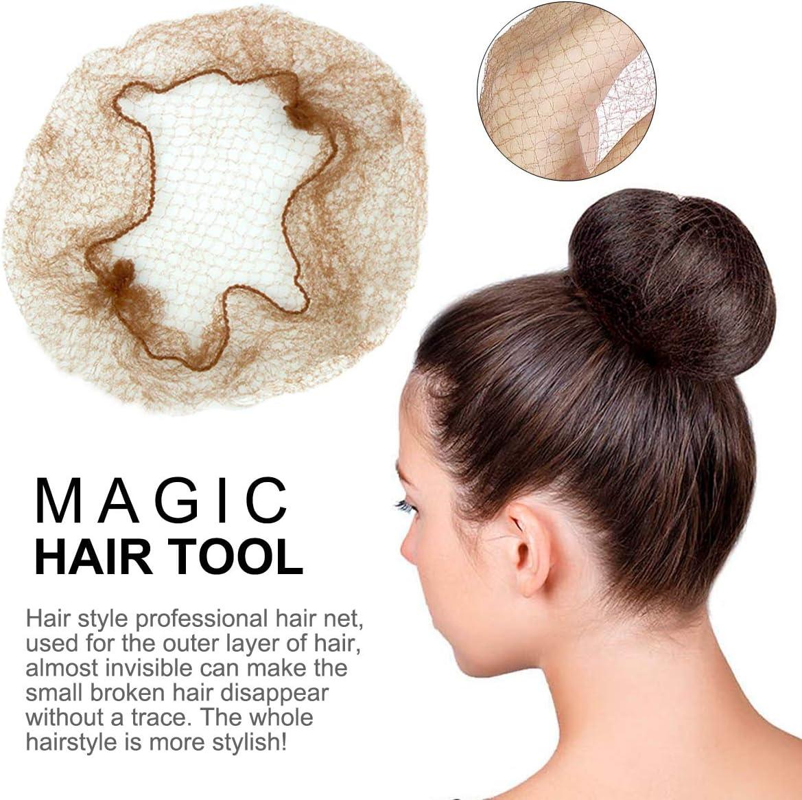 Bezavea 30Pcs Invisible Hair Nets for Girls & Women - Gold Ballet Bun ...
