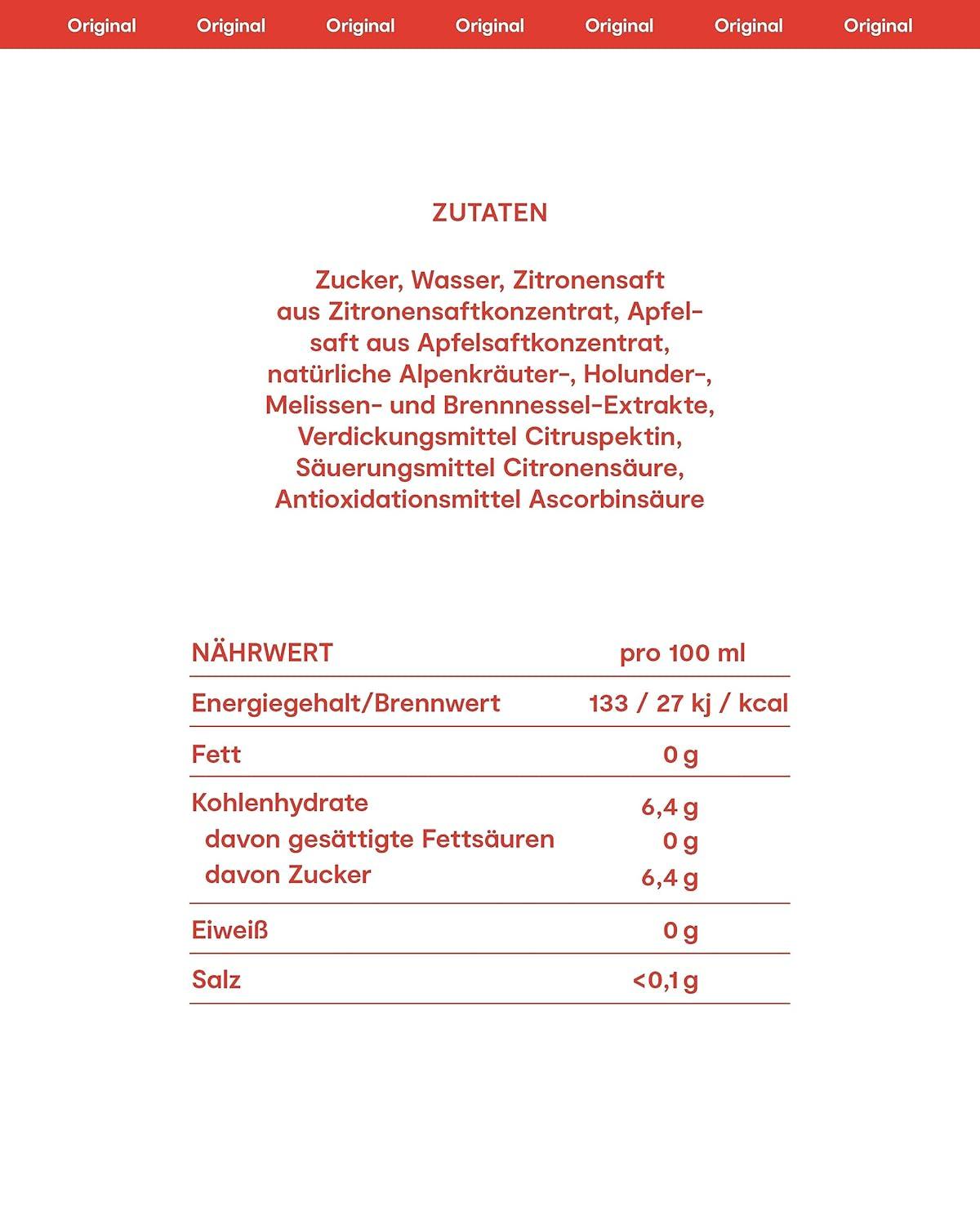 Almdudler Alpine Herbs Syrup 700ml - Authentic Herbal Lime Beverage ...