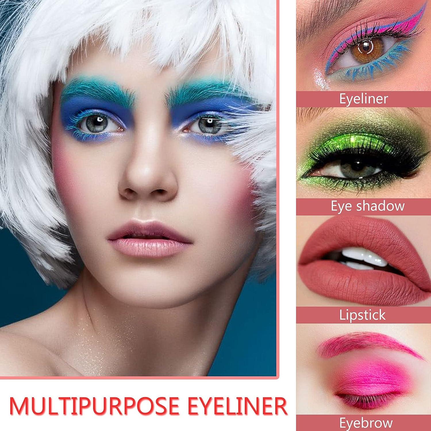 3PCS Blue Metallic Eyeliner Pencil and Pearl Kit for Women - Shimmery ...