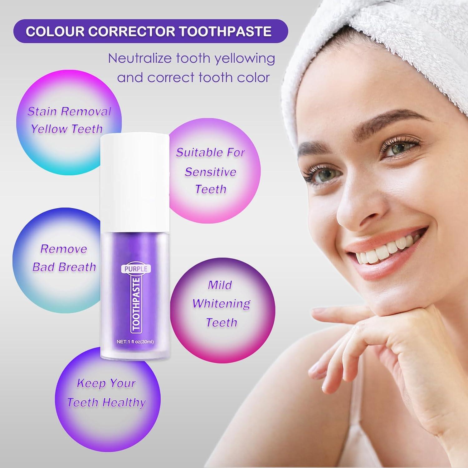 Purple Teeth Whitening Toothpaste | Brighten Teeth & Remove Stains ...