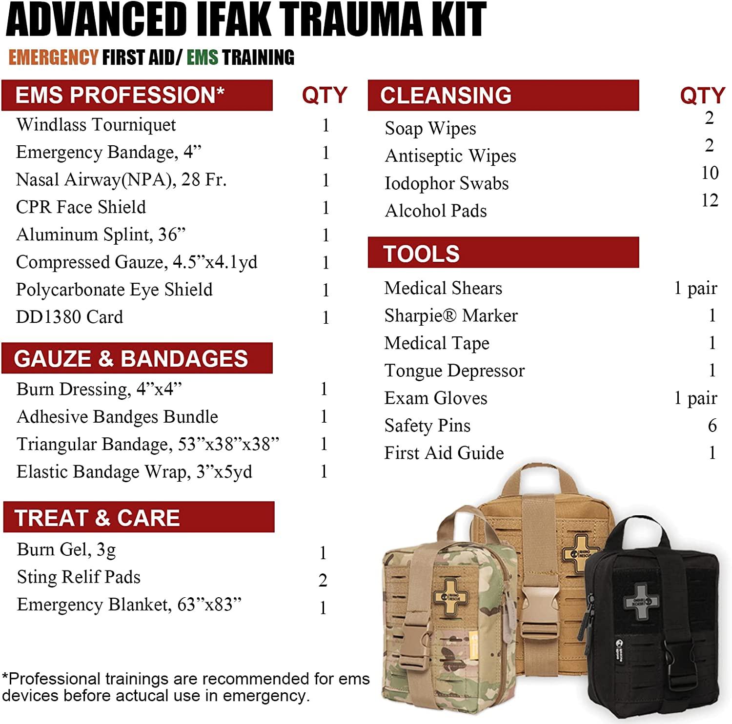 RHINO RESCUE IFAK Trauma First Aid Kit MOLLE Medical Pouch - Multicam ...
