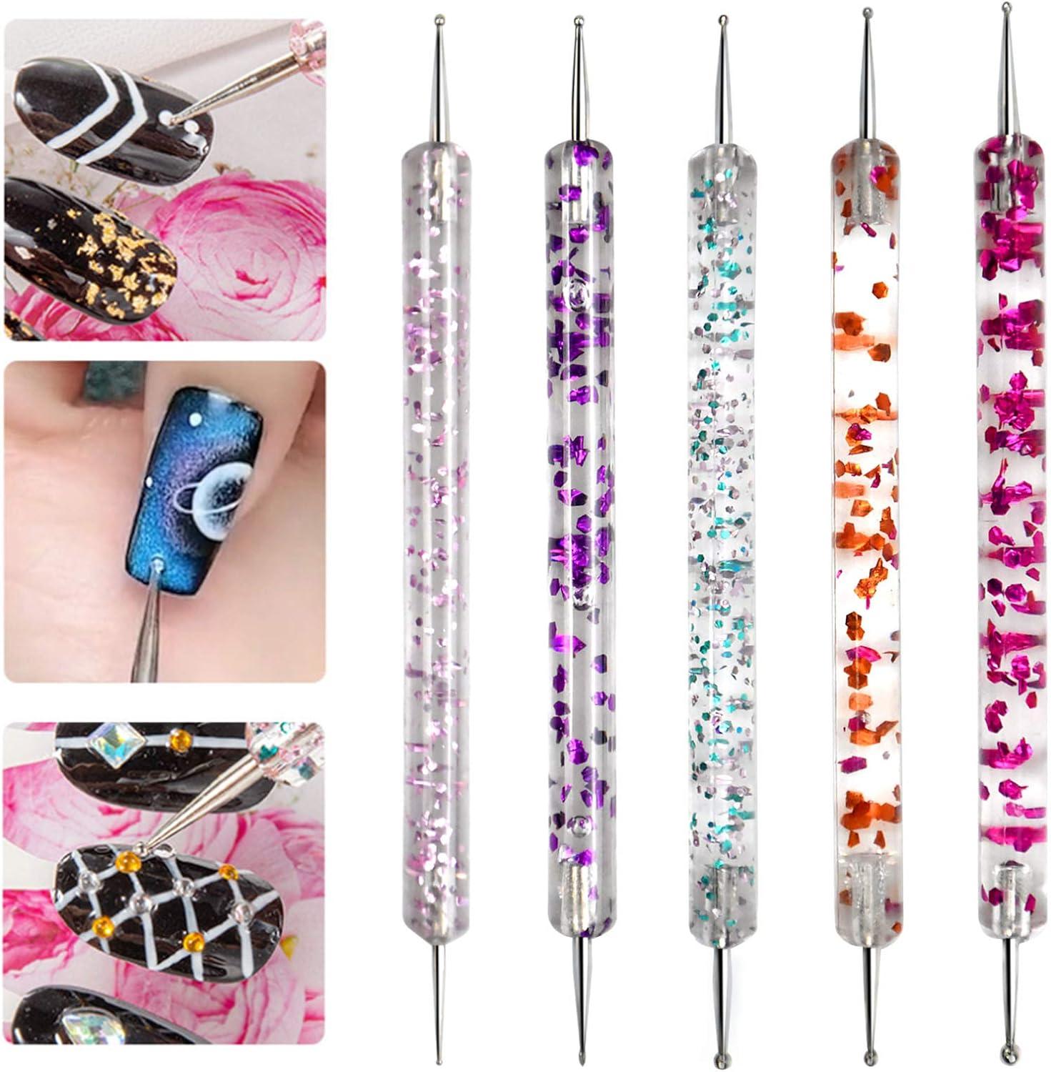 HQdeal 5Pcs Nail Dotting Pen Set for Manicure and Gel Polish Decoration ...