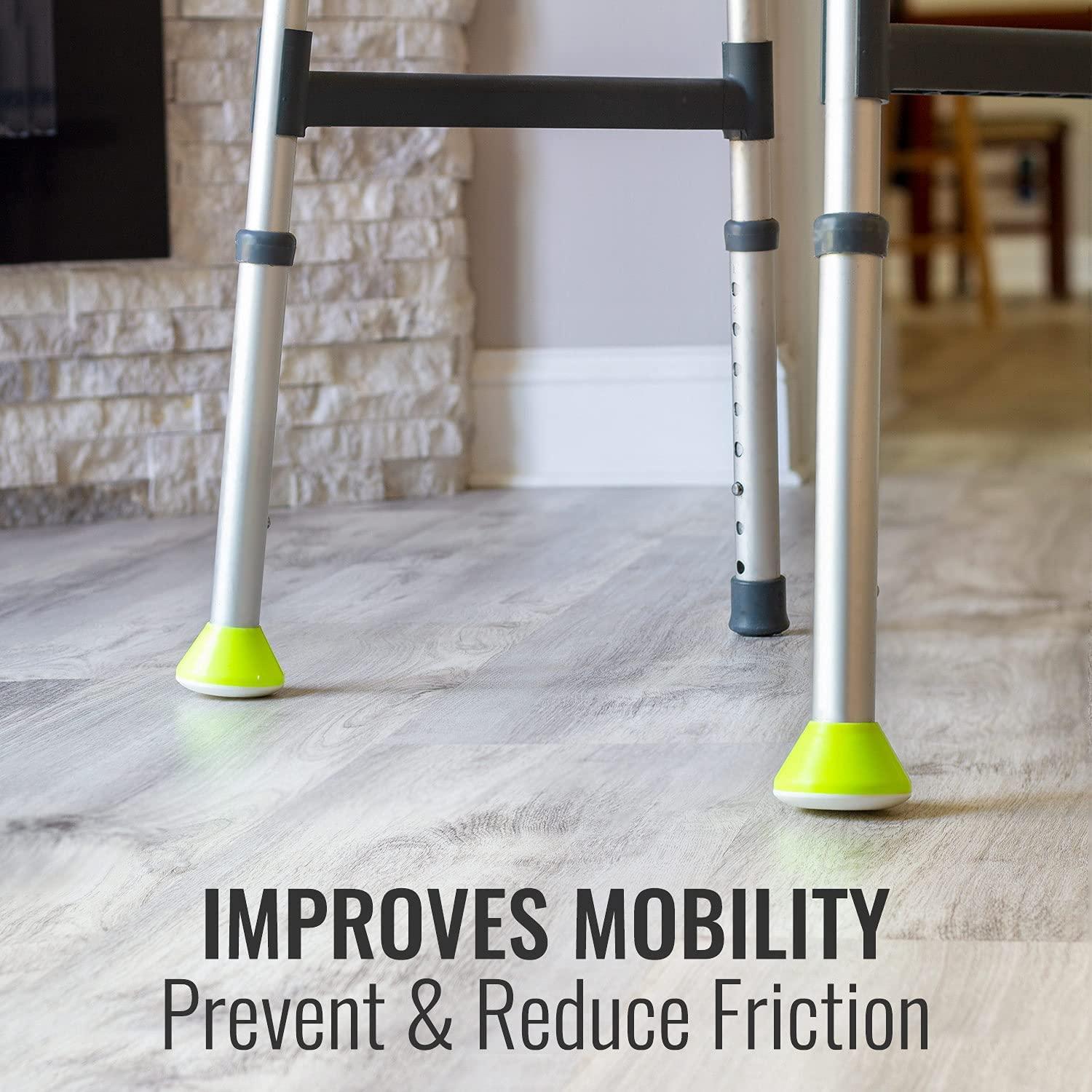 HealthSmart Universal Fit Walker Glides/Caps/Pads for Rollators - Pack ...