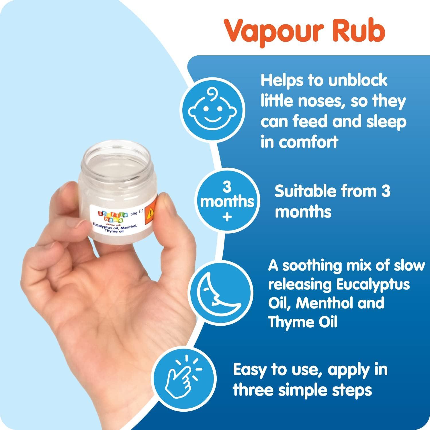 Snufflebabe Vapour Rub 35g - Soothing Relief for Blocked Nose and Colds ...