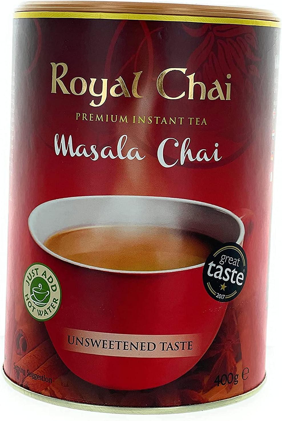 Royal Chai Cardamom Unsweetened 400g and Masala Unsweetened 400g ...