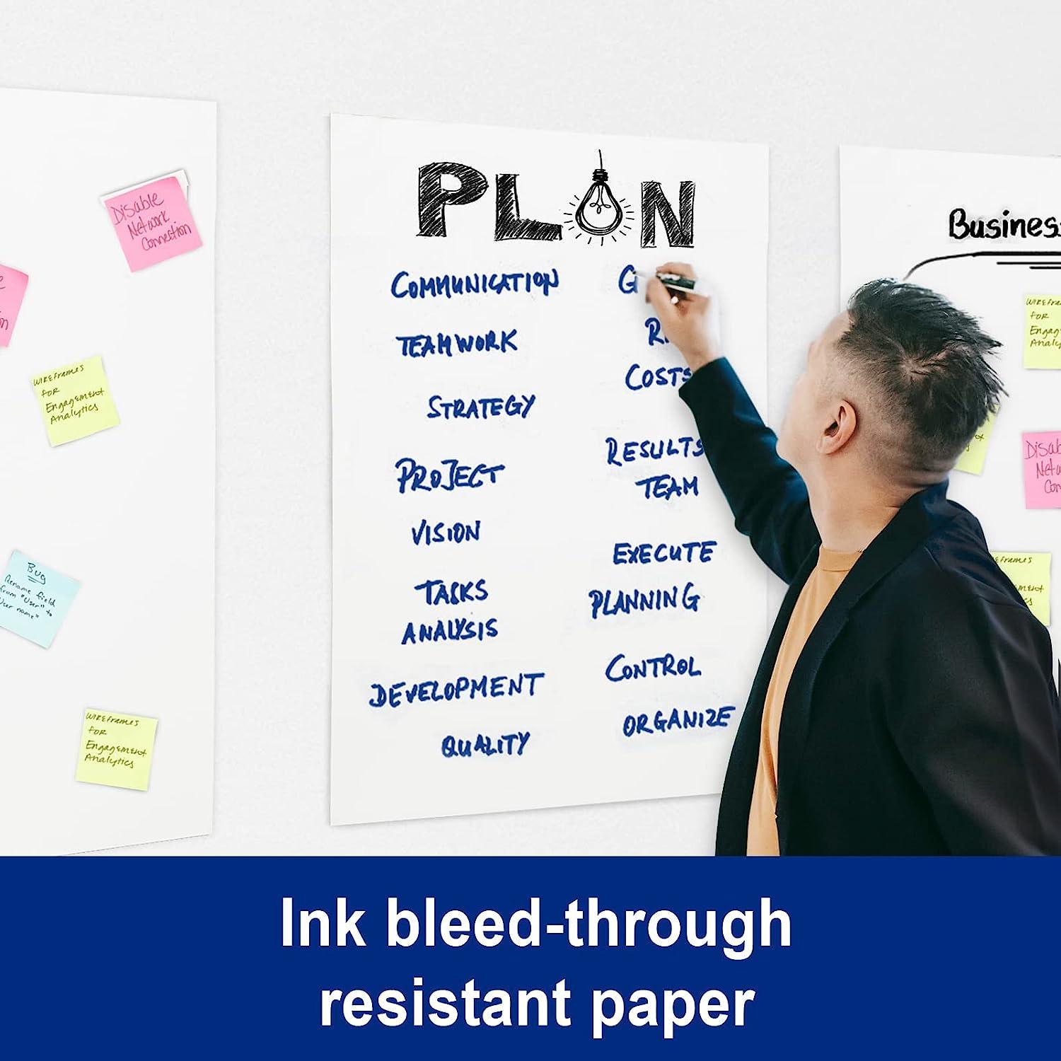 Comix Sticky Easel Pad 25x30 - Large Self Stick Flip Chart Paper for Teachers - 30 Sheets/Pad, 2 ...