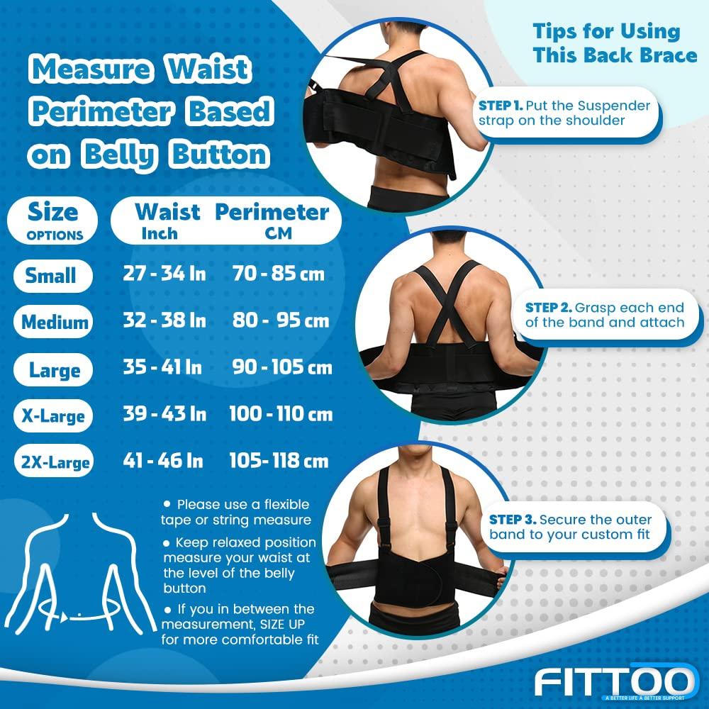 FITTOO Adjustable Lumbar Support Belt for Back Pain Relief & Injury ...